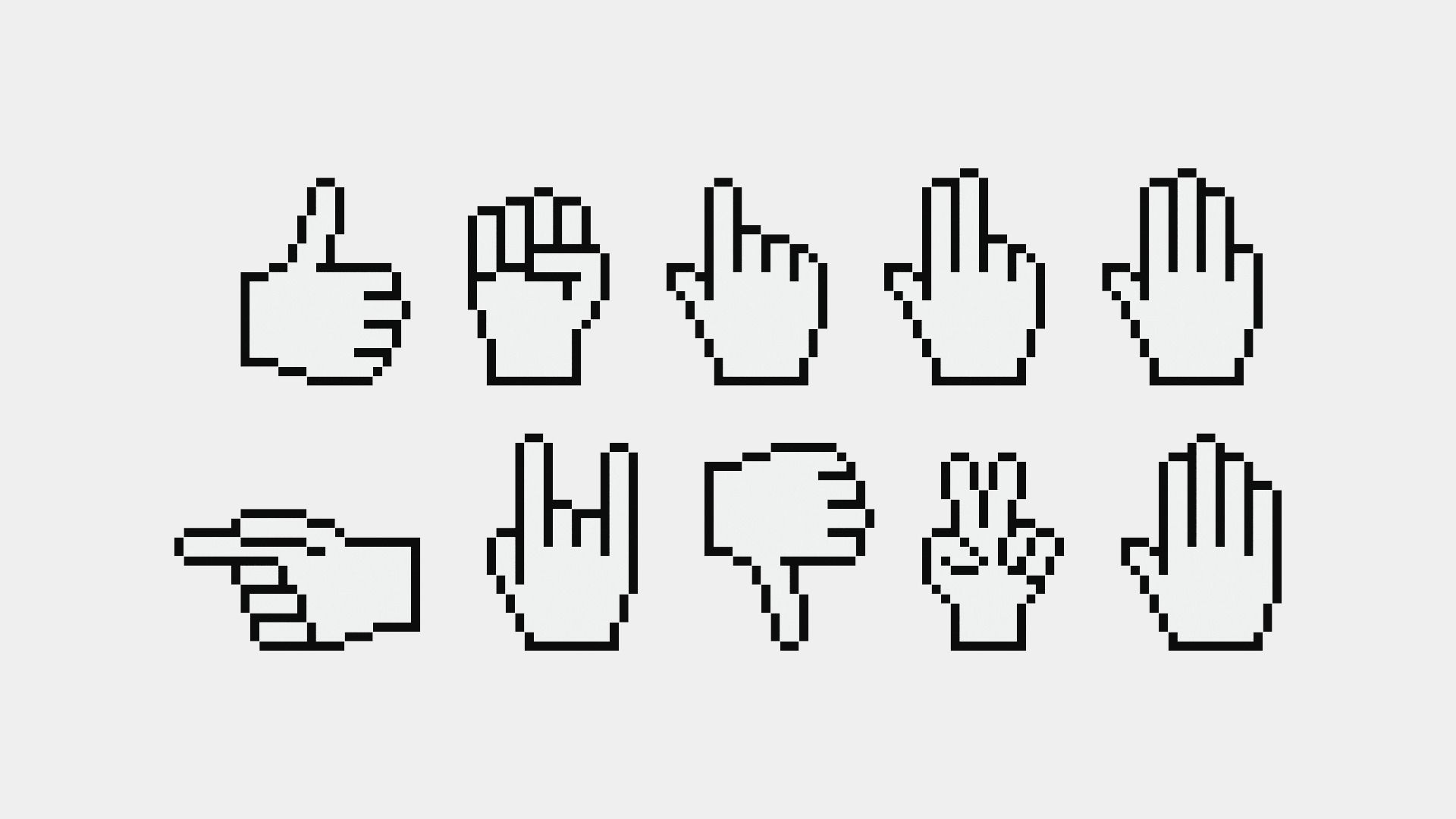 3D model Pixel Hand Icons VR / AR / low-poly | CGTrader