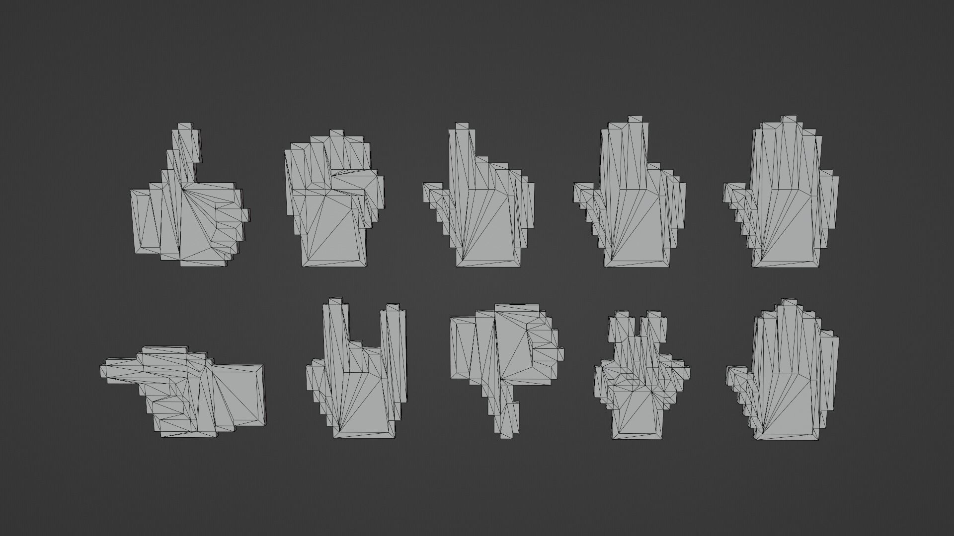 3D model Pixel Hand Icons VR / AR / low-poly | CGTrader