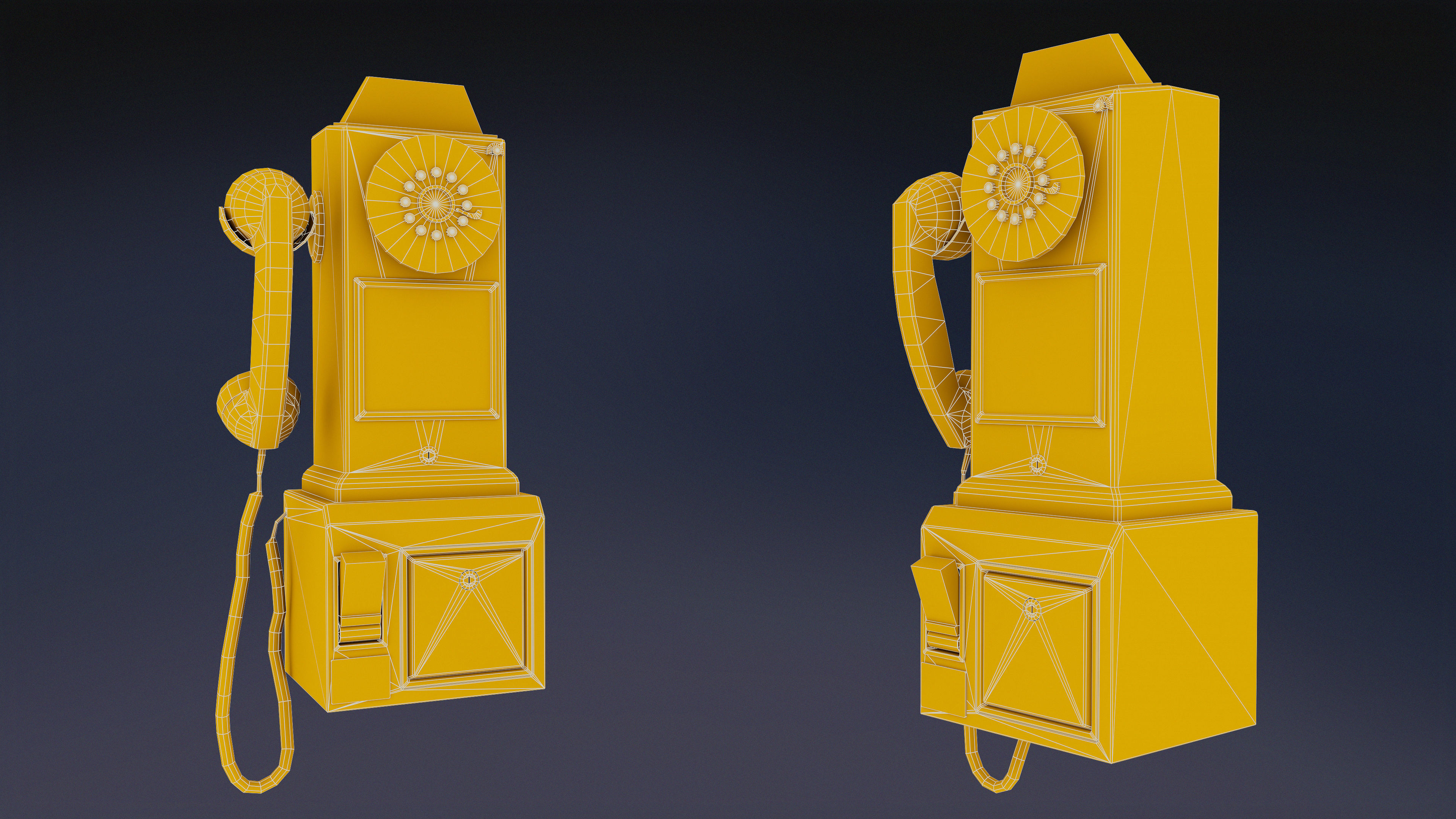 3D model Vintage Payphone Crosley - Retro American 1950 Pay Phone VR ...