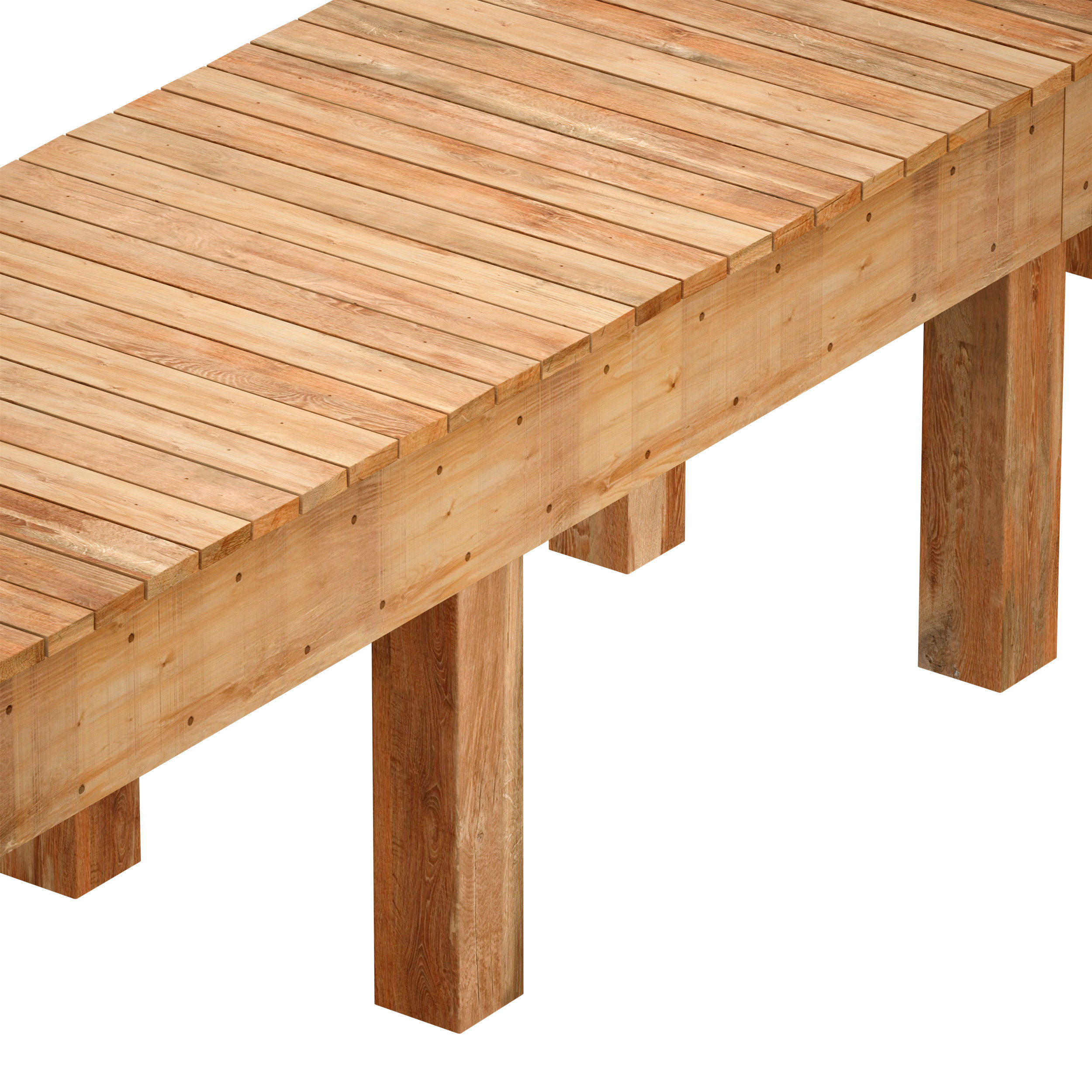 Wooden board bridge across the river 3D model | CGTrader