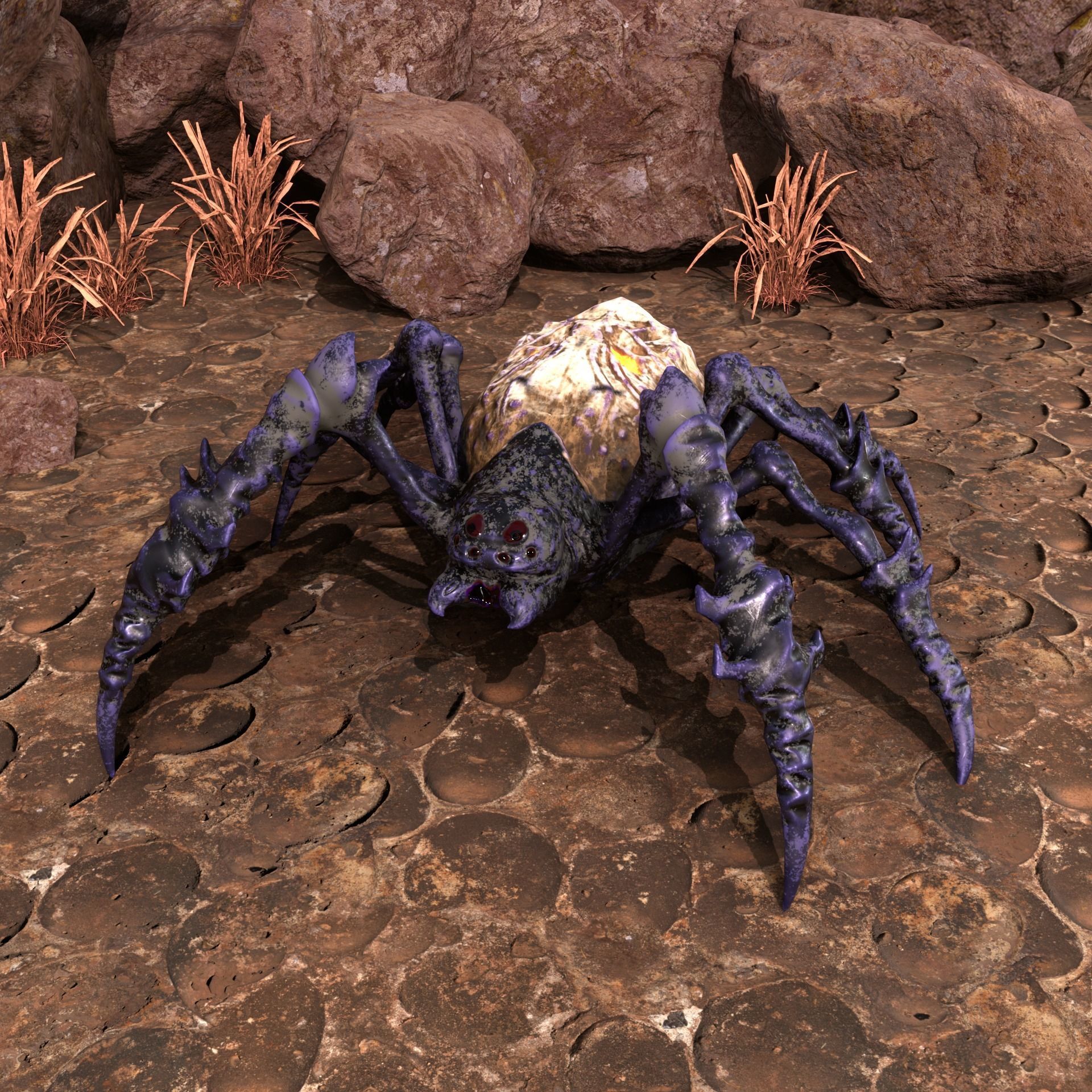 3D model Giant Spider - The Demon Face VR / AR / low-poly | CGTrader