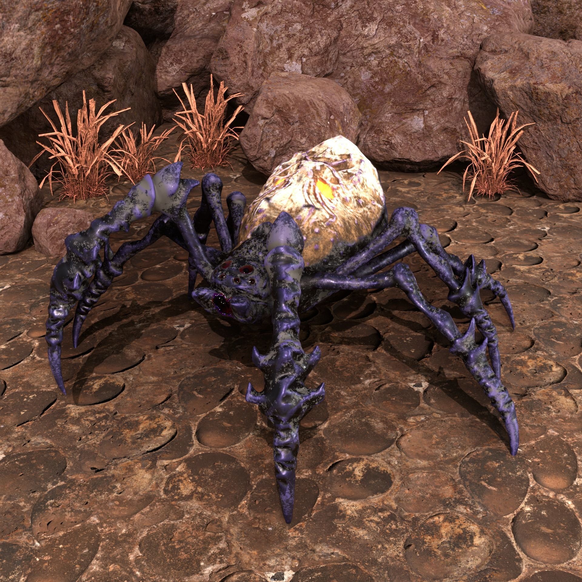 3D model Giant Spider - The Demon Face VR / AR / low-poly | CGTrader