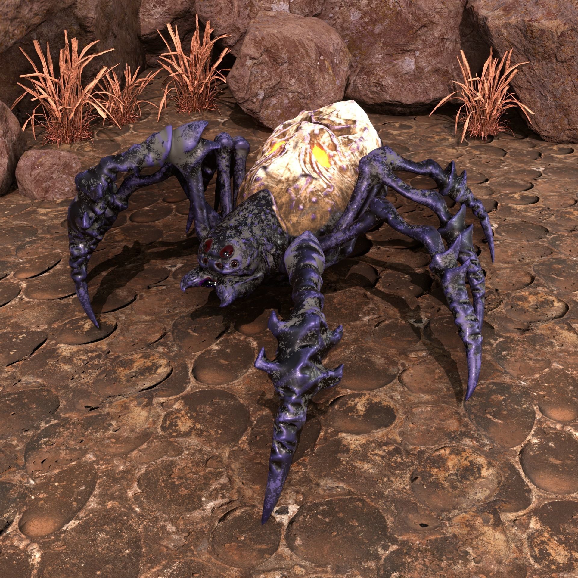 3D model Giant Spider - The Demon Face VR / AR / low-poly | CGTrader