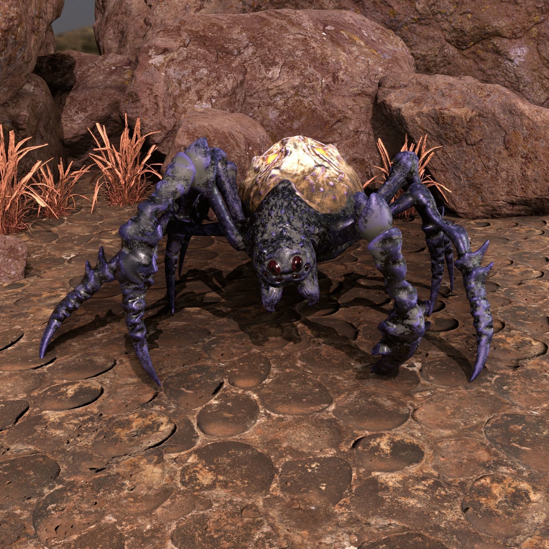 3D model Giant Spider - The Demon Face VR / AR / low-poly | CGTrader