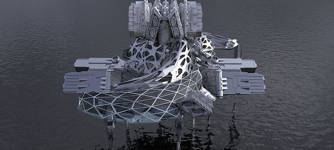 Dark Alien Hybrid base design Exterior 3 3D model | CGTrader