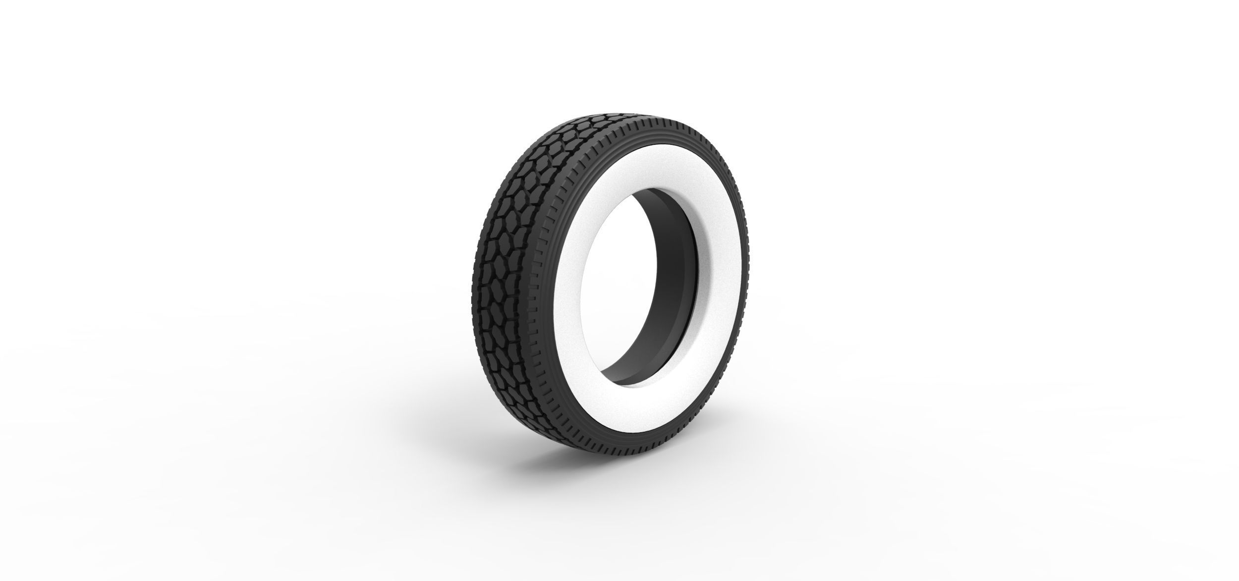 Semi Whitewall tire Scale 1 to 25 3D model 3D printable | CGTrader