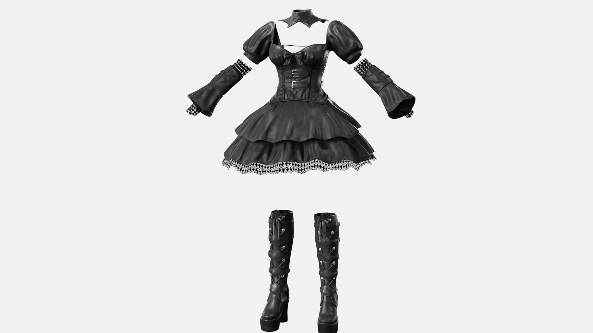 3D model Gothic Lolita Outfit VR / AR / low-poly | CGTrader