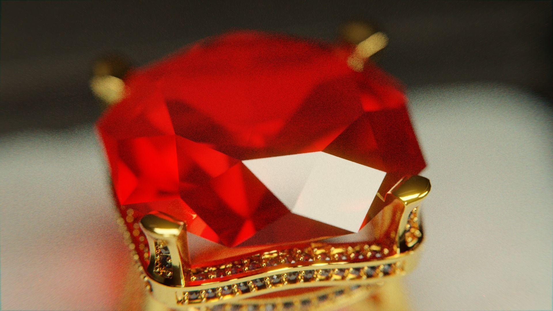 Diamond encrusted gold ring free 3D model | CGTrader