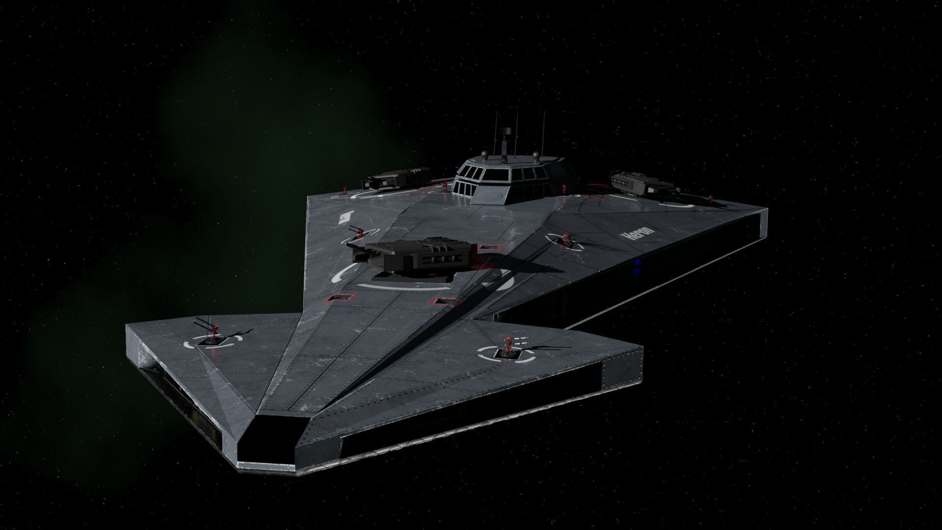Heron-class Heavy Interceptor Frigate 3D model animated | CGTrader