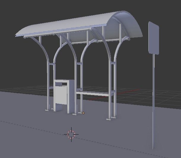 Simple Bus Stop free VR / AR / low-poly 3D model | CGTrader