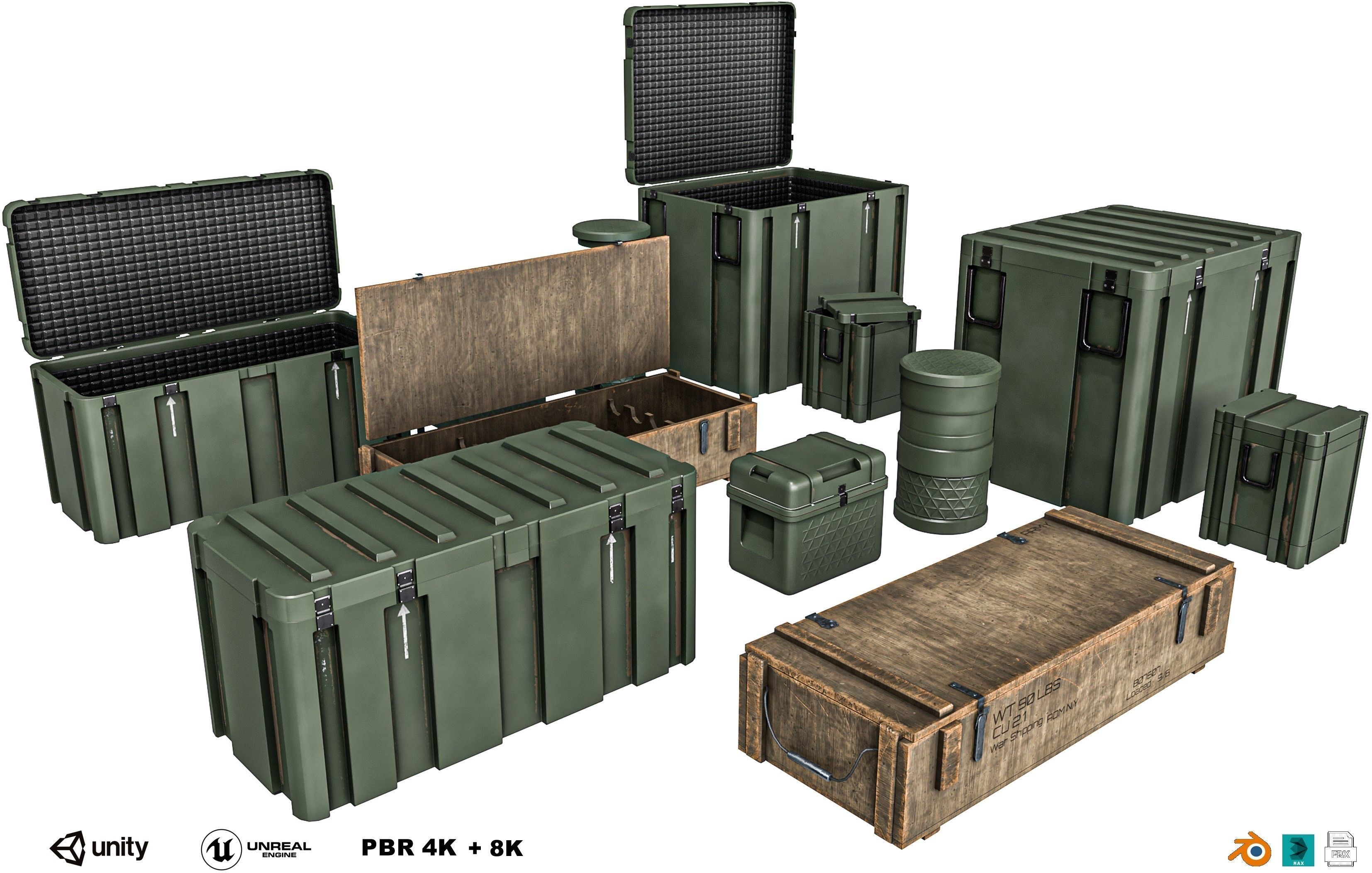 3D model Military Crate Package VR / AR / low-poly | CGTrader
