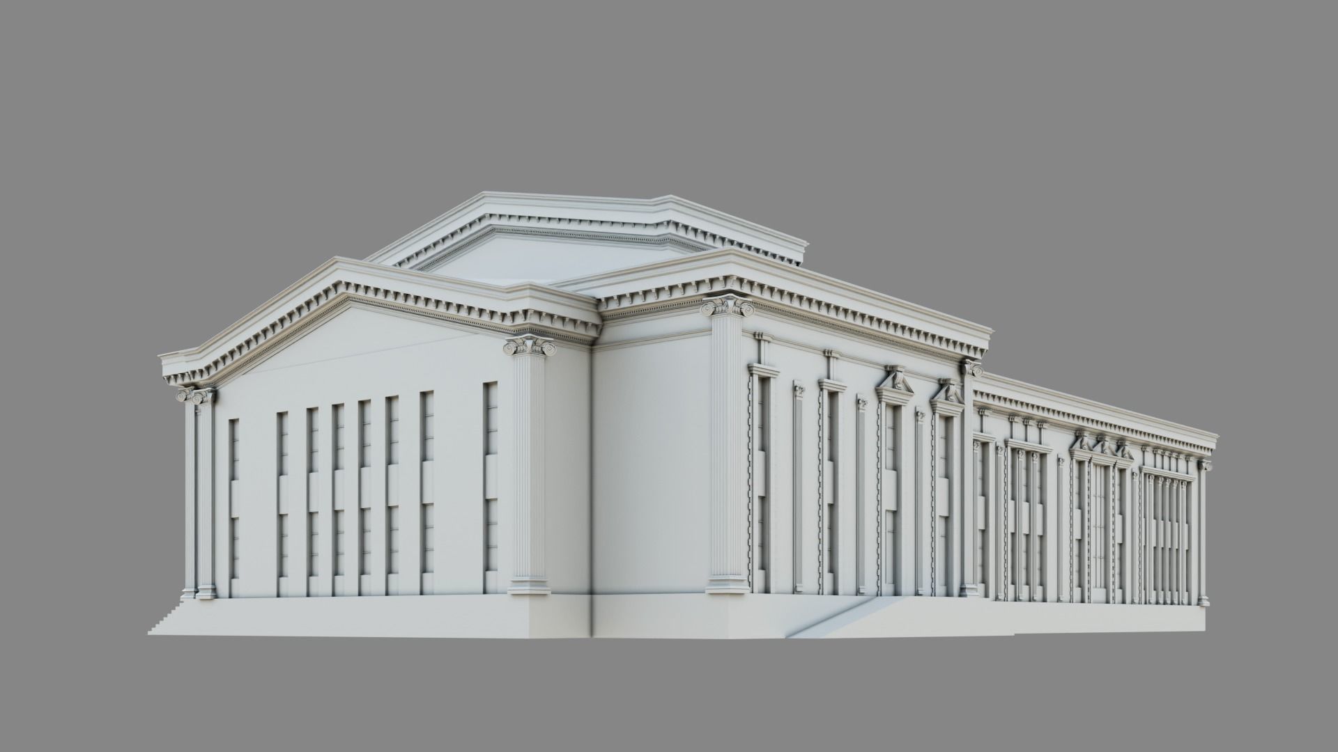 Theatre Building ID070 3D model | CGTrader