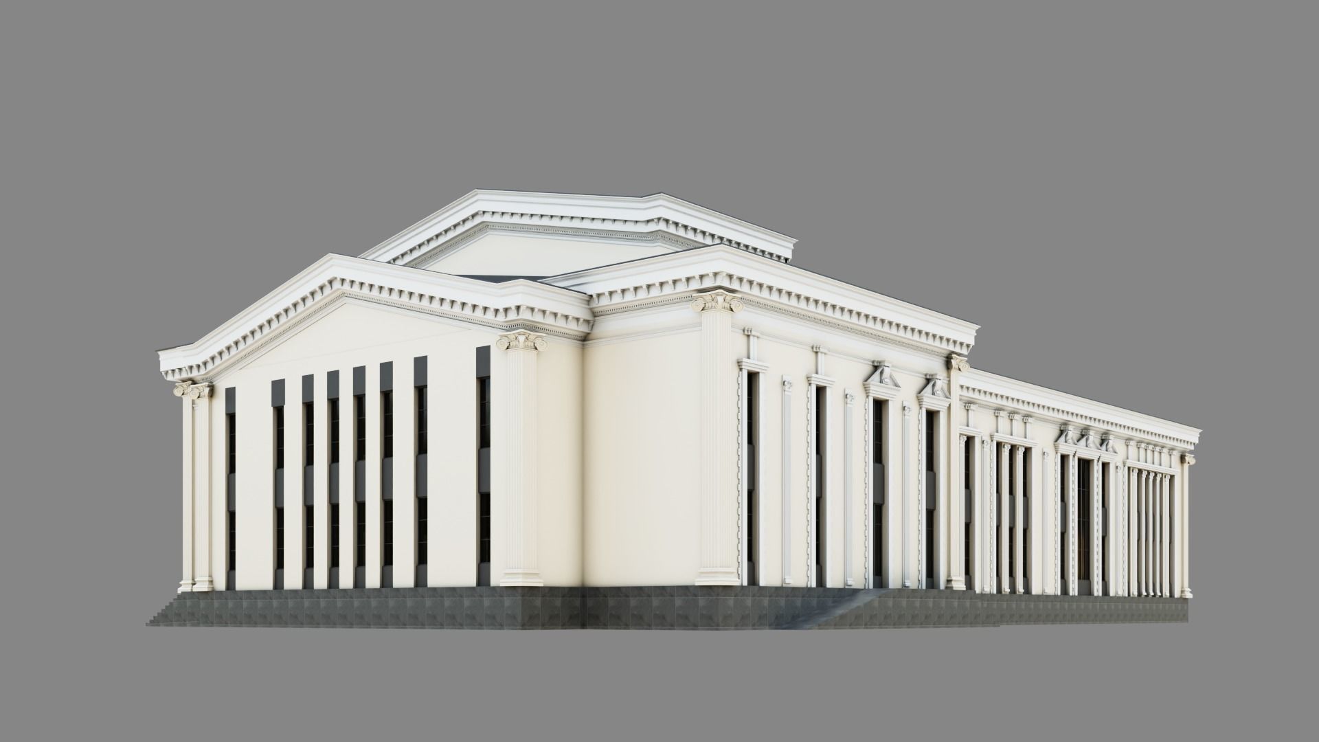 Theatre Building ID070 3D model | CGTrader