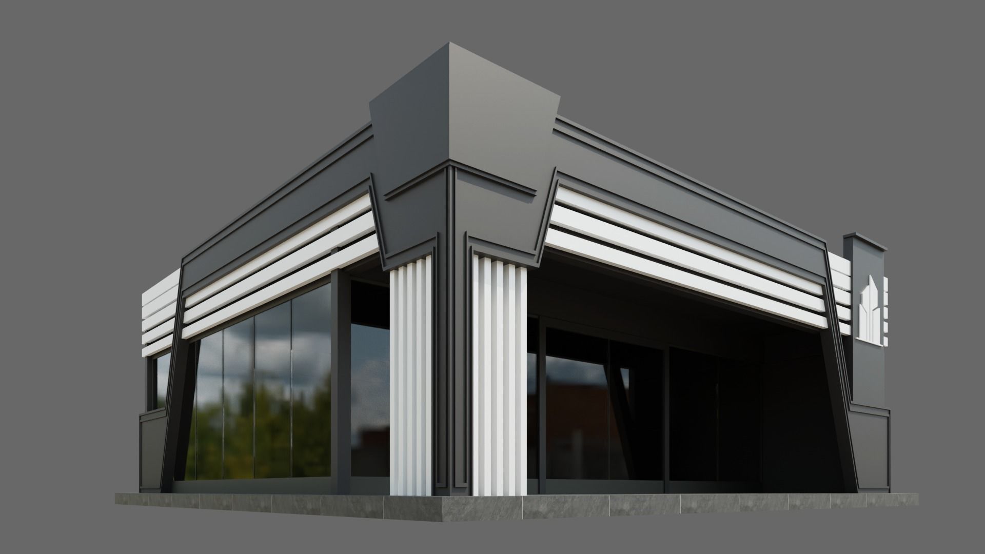 Glass Pavilion ID072 3D model | CGTrader
