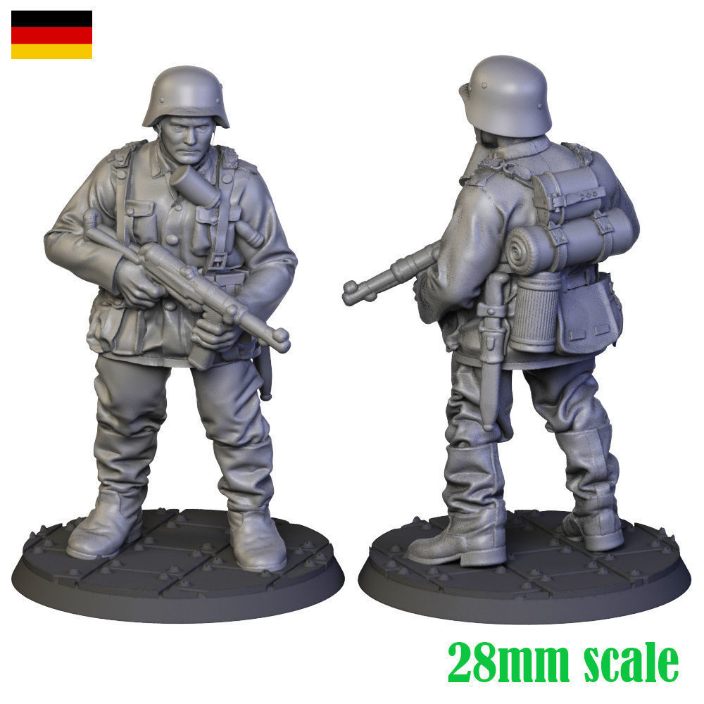 German Soldier ww2 28mm 3D model 3D printable | CGTrader