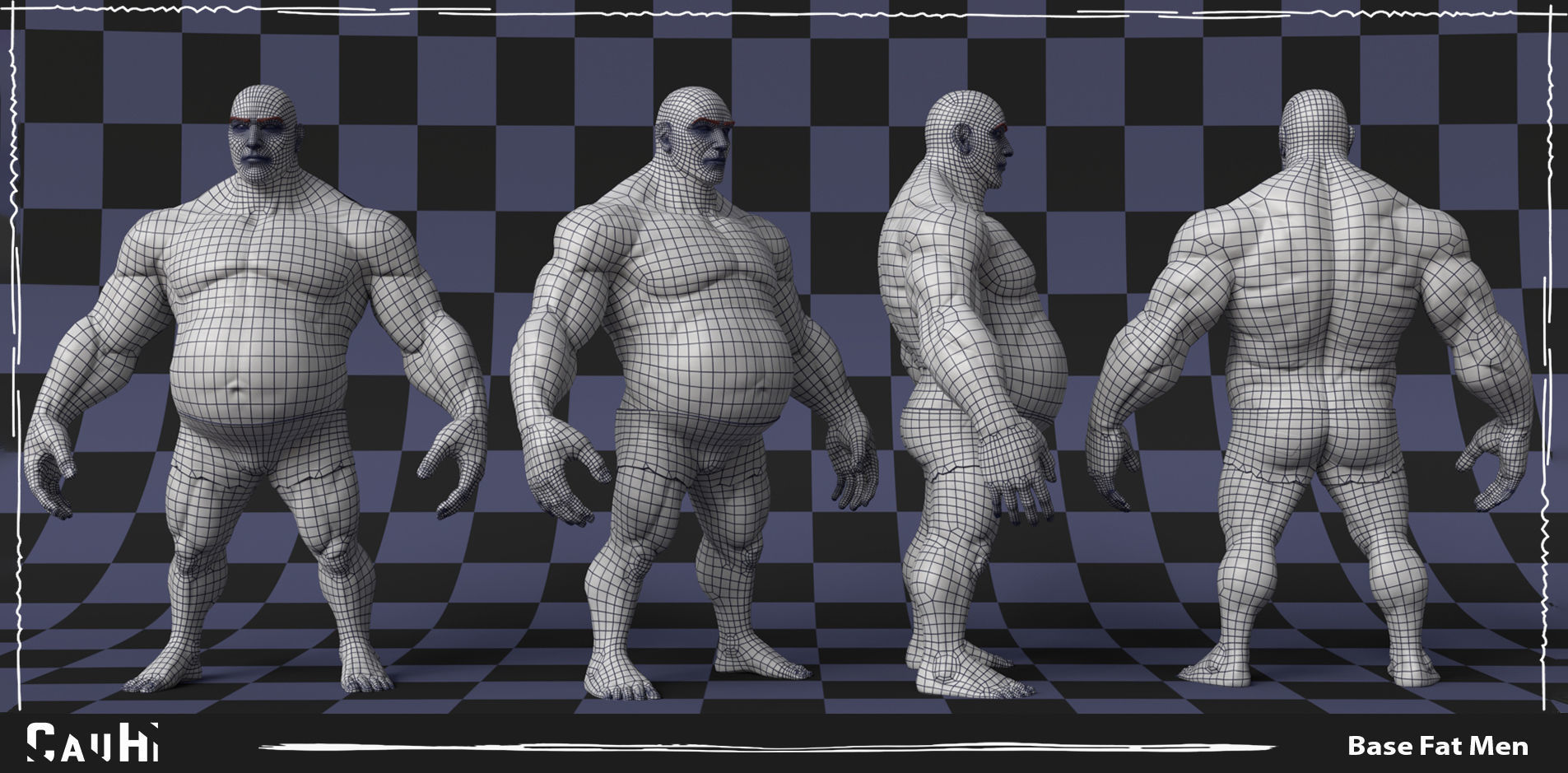 3D model Stylized Fat Man Anatomy Game VR / AR / low-poly | CGTrader