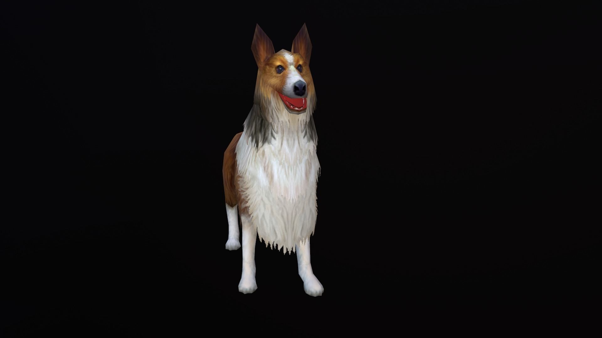 3D model low-poly animated dog Rough Collie VR / AR / low-poly | CGTrader
