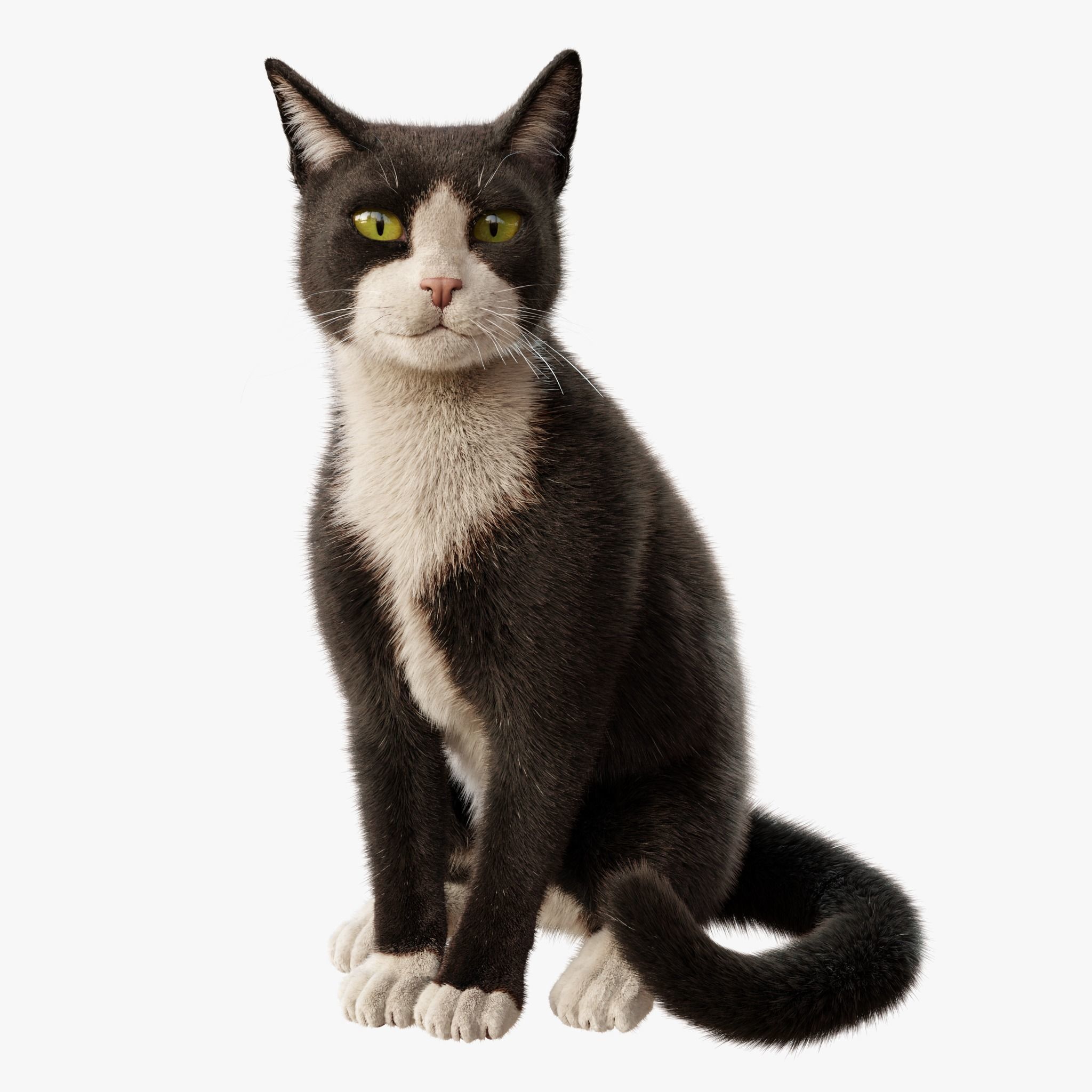 Cat Tuxedo Rigged Animated 3D model animated rigged | CGTrader