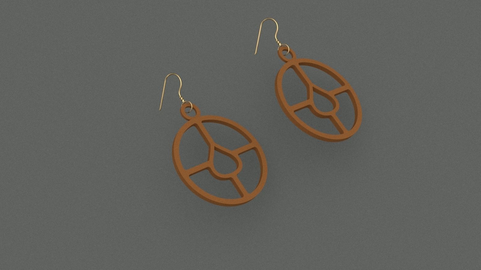 Circle earrings 3d model 3D model | CGTrader