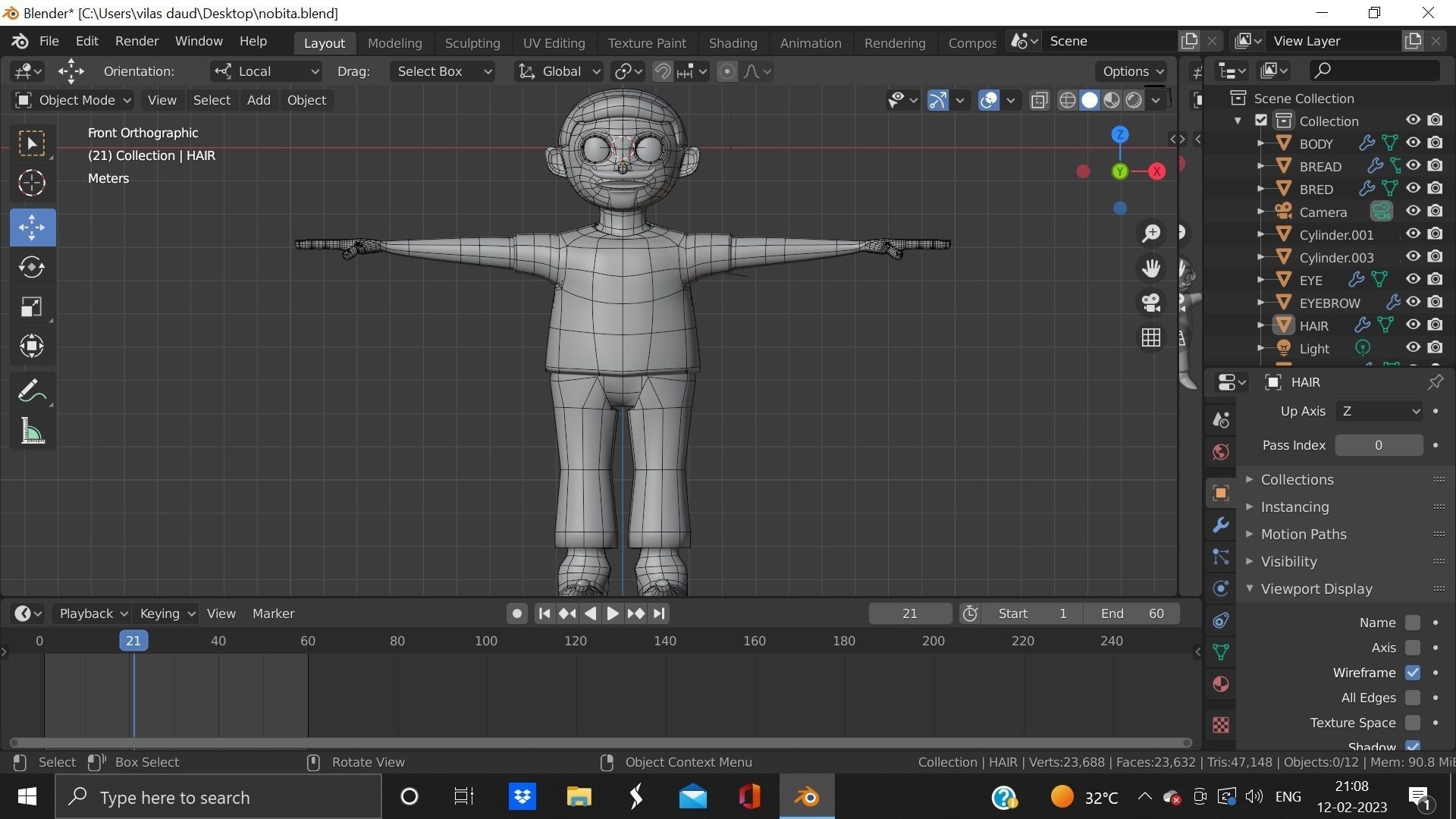 3D SIMPLE CARTOON CHARCTER MAN WITH BREAD 3D model animated | CGTrader
