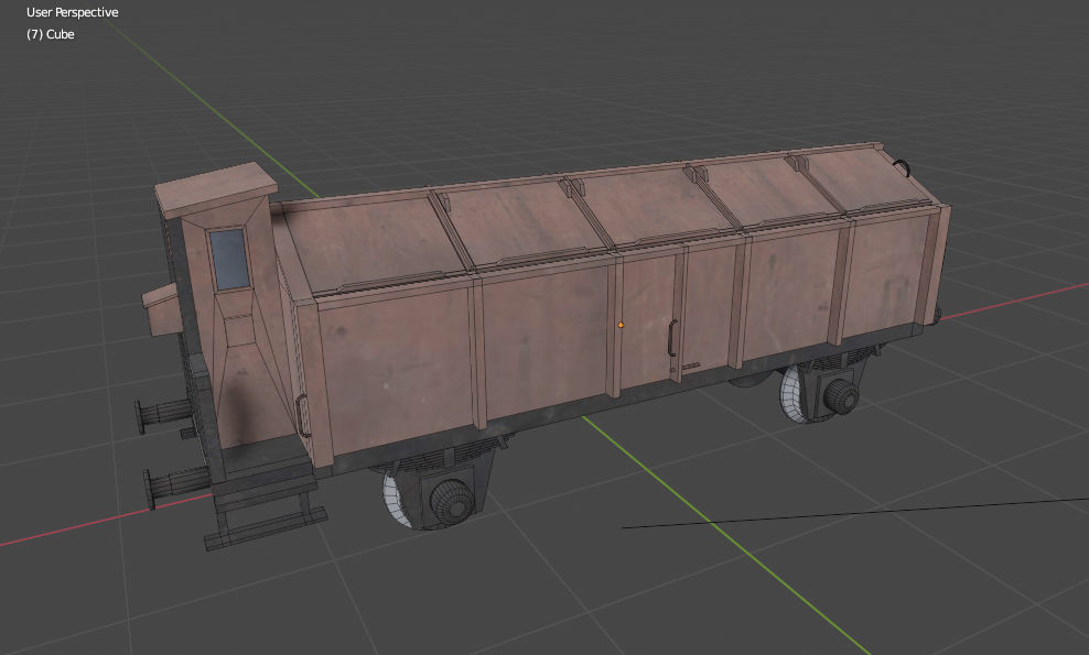 Old German lidded railcar 3D model | CGTrader