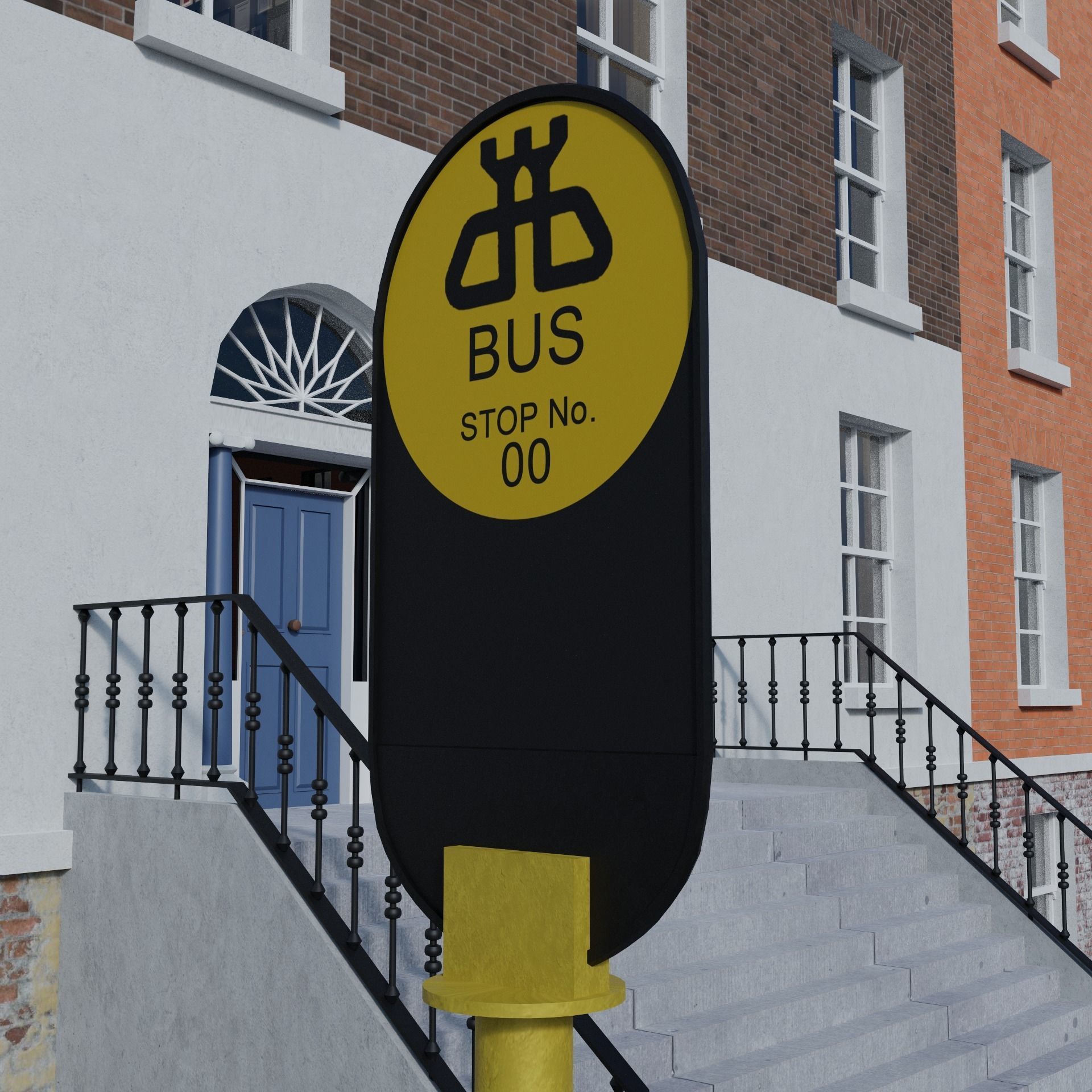 3D model Dublin Bus Stop with Info Panel VR / AR / low-poly | CGTrader