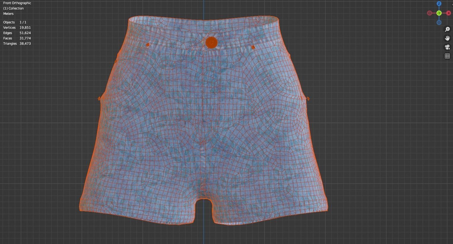 Denim Shorts Fitted to Gen8 Body Mesh 3D model | CGTrader