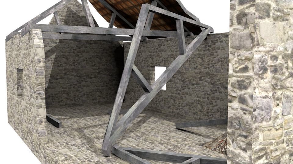 Ruined house free 3D model | CGTrader