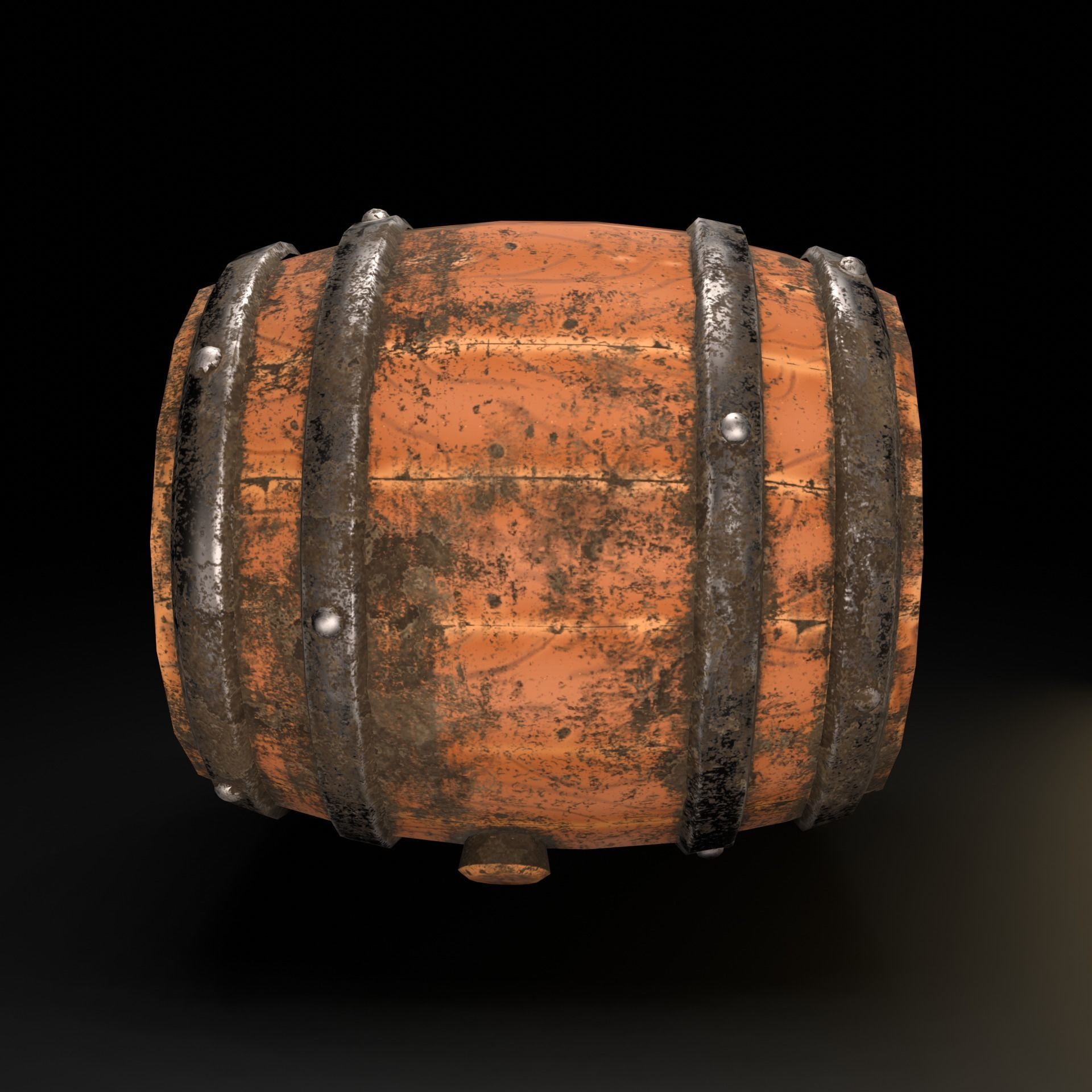 3D model Wooden Barrel Game Ready PBR Textures Low Poly 3D model VR ...