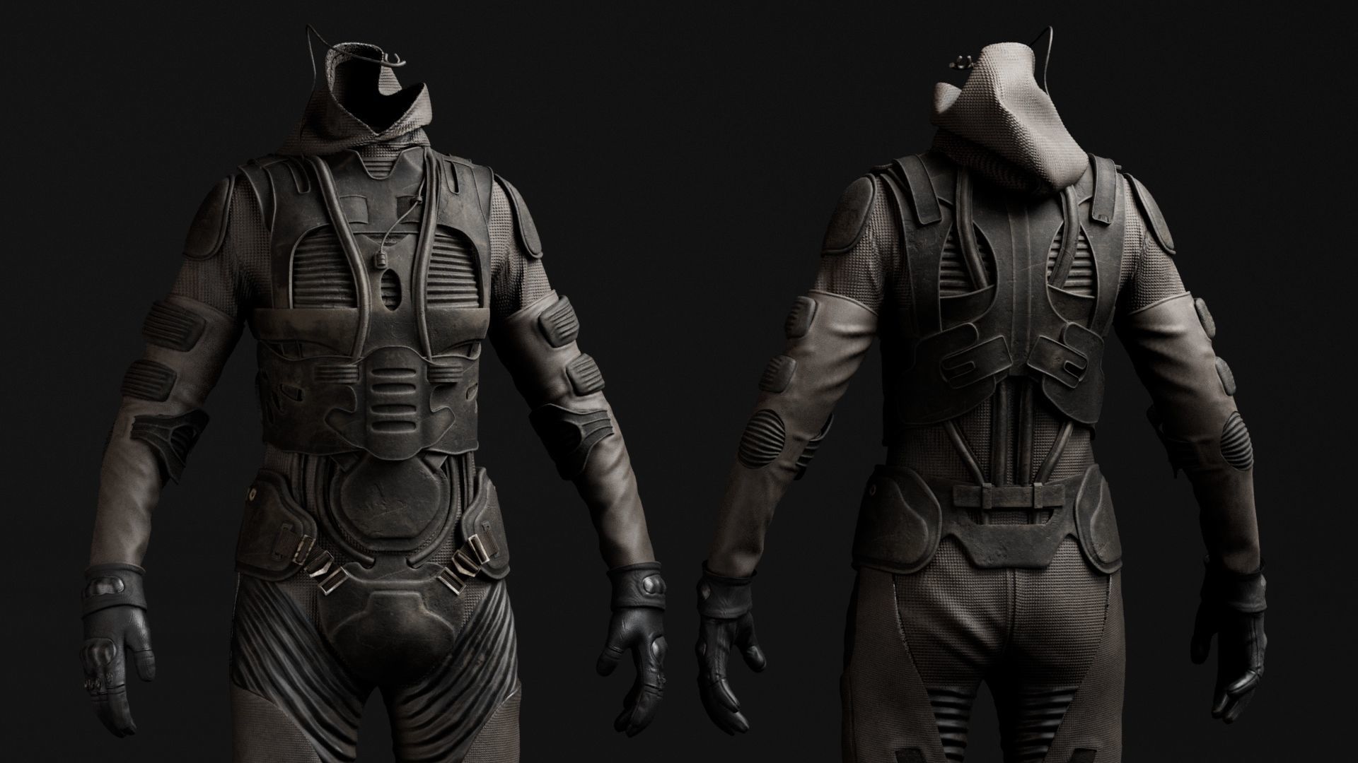 Dune Stillsuit 3D model rigged | CGTrader