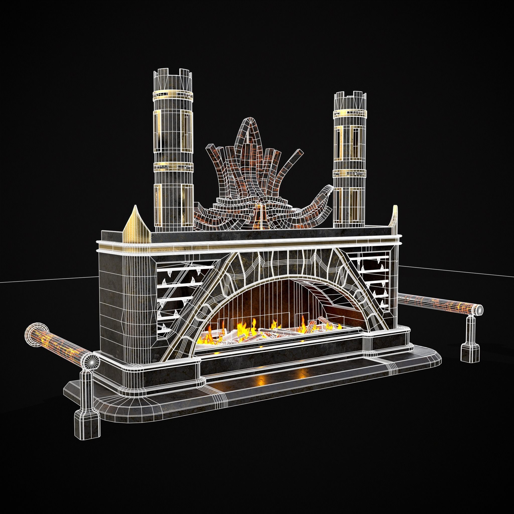 3D model Dark Sci-fi Fire Pit VR / AR / low-poly | CGTrader