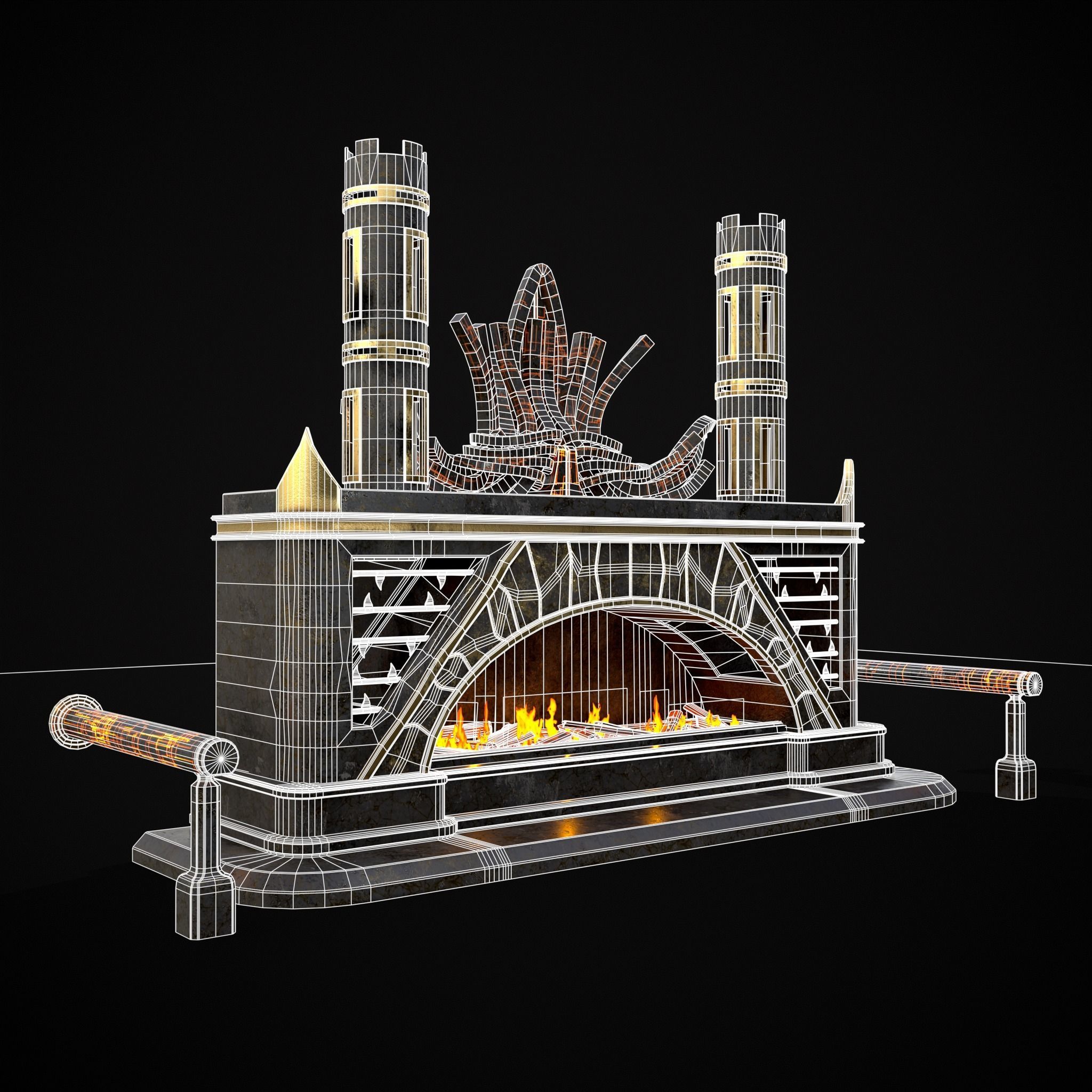 3D model Dark Sci-fi Fire Pit VR / AR / low-poly | CGTrader