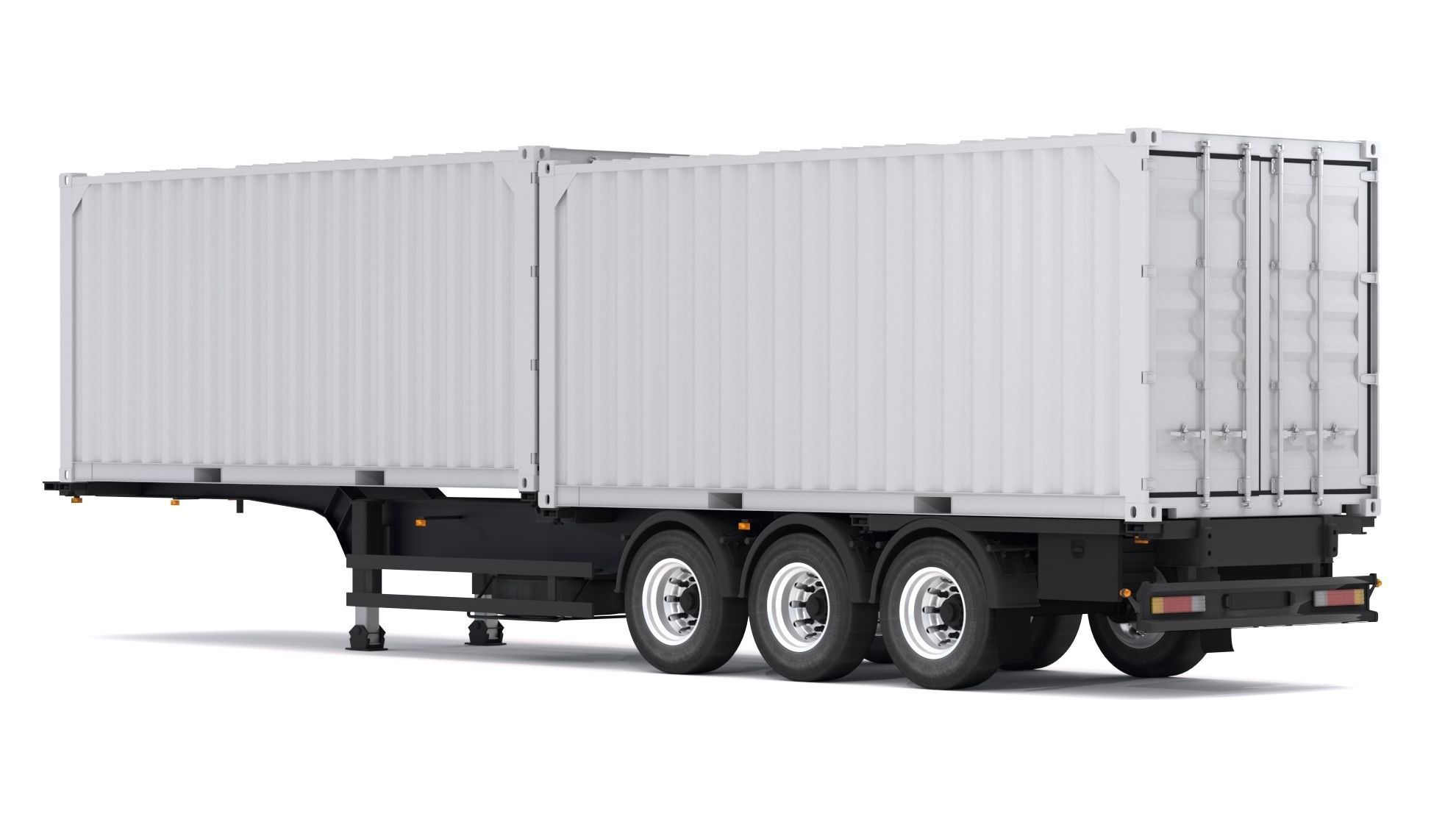 Chassis Semi Trailer with Shipping Containers 3D model | CGTrader