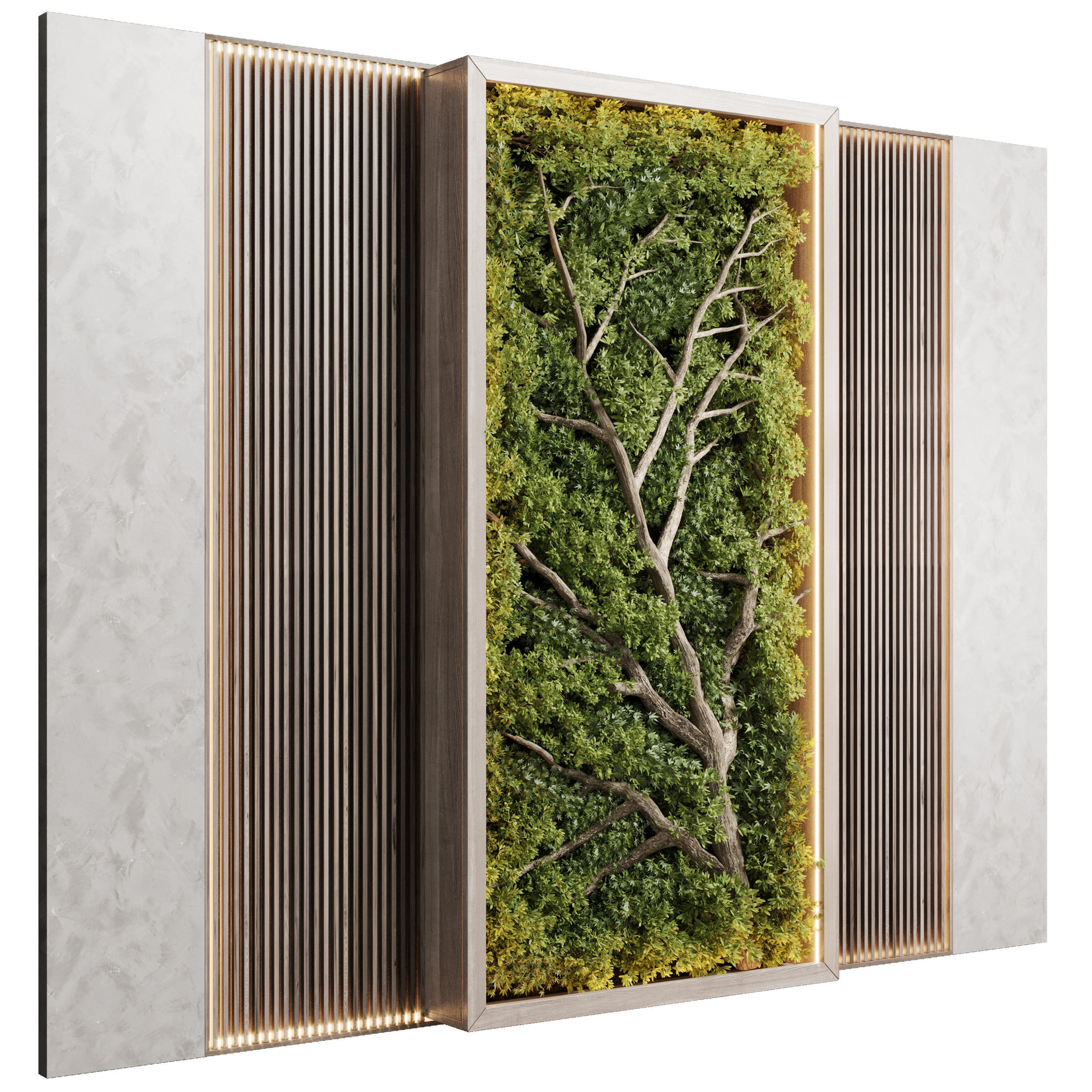 3D model Vertical Wall Garden With Wooden frame 48 VR / AR / low-poly ...