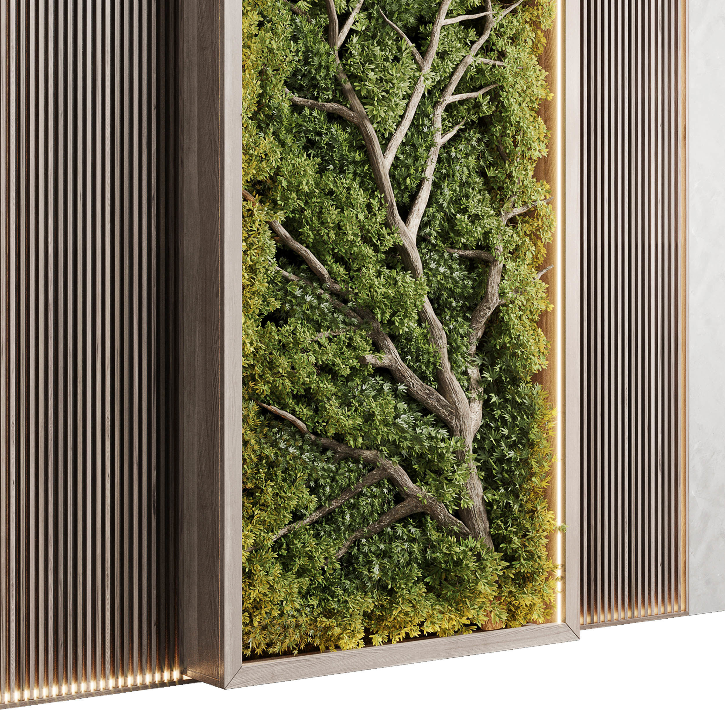 3D model Vertical Wall Garden With Wooden frame 48 VR / AR / low-poly ...