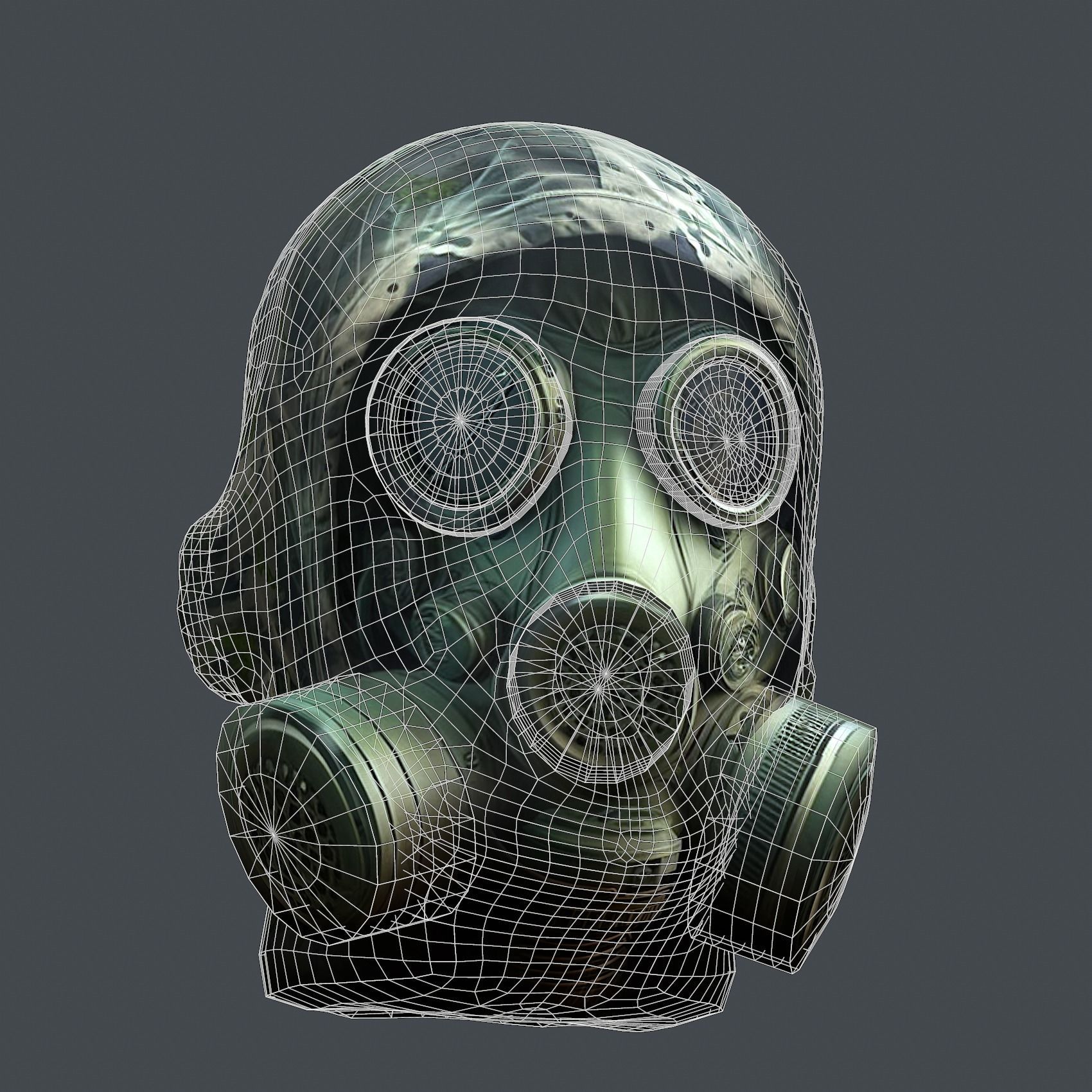 3D model Gas mask helmet 3d model military combat Low-poly VR / AR ...