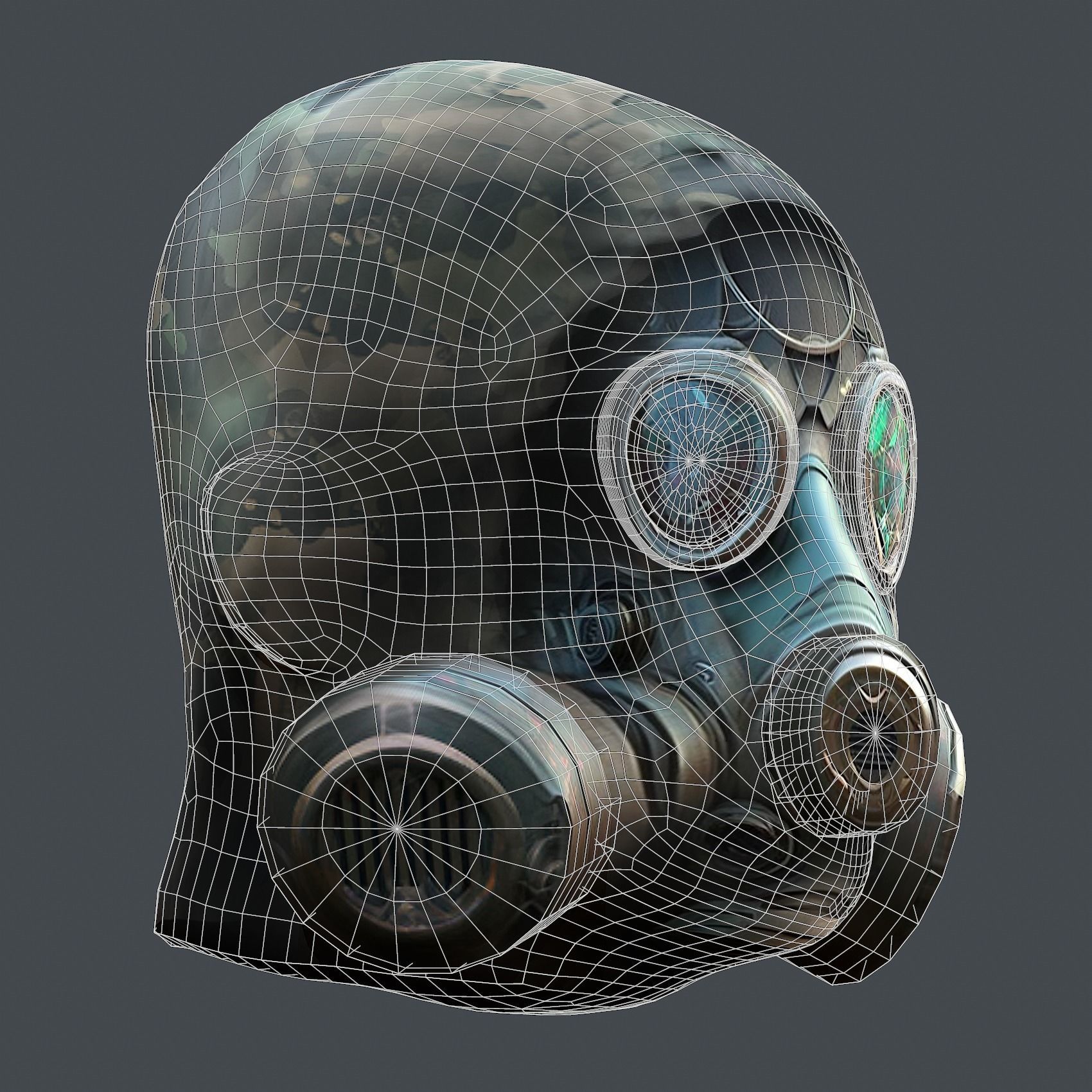 3D model Gas mask helmet 3d model military combat Low-poly VR / AR ...