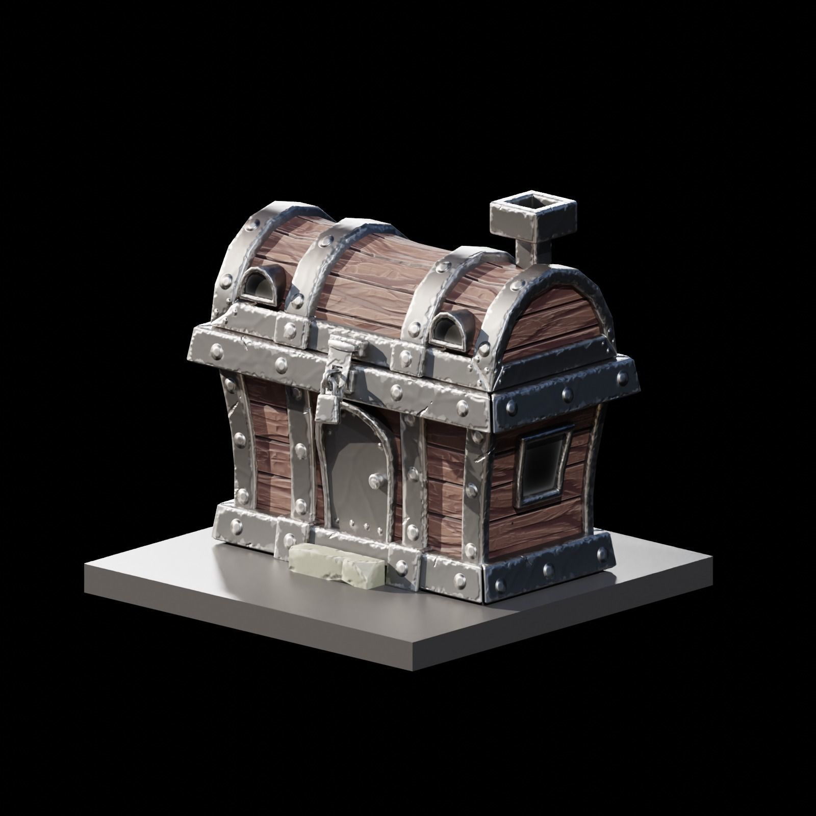 3D model Stylized chest house VR / AR / low-poly | CGTrader