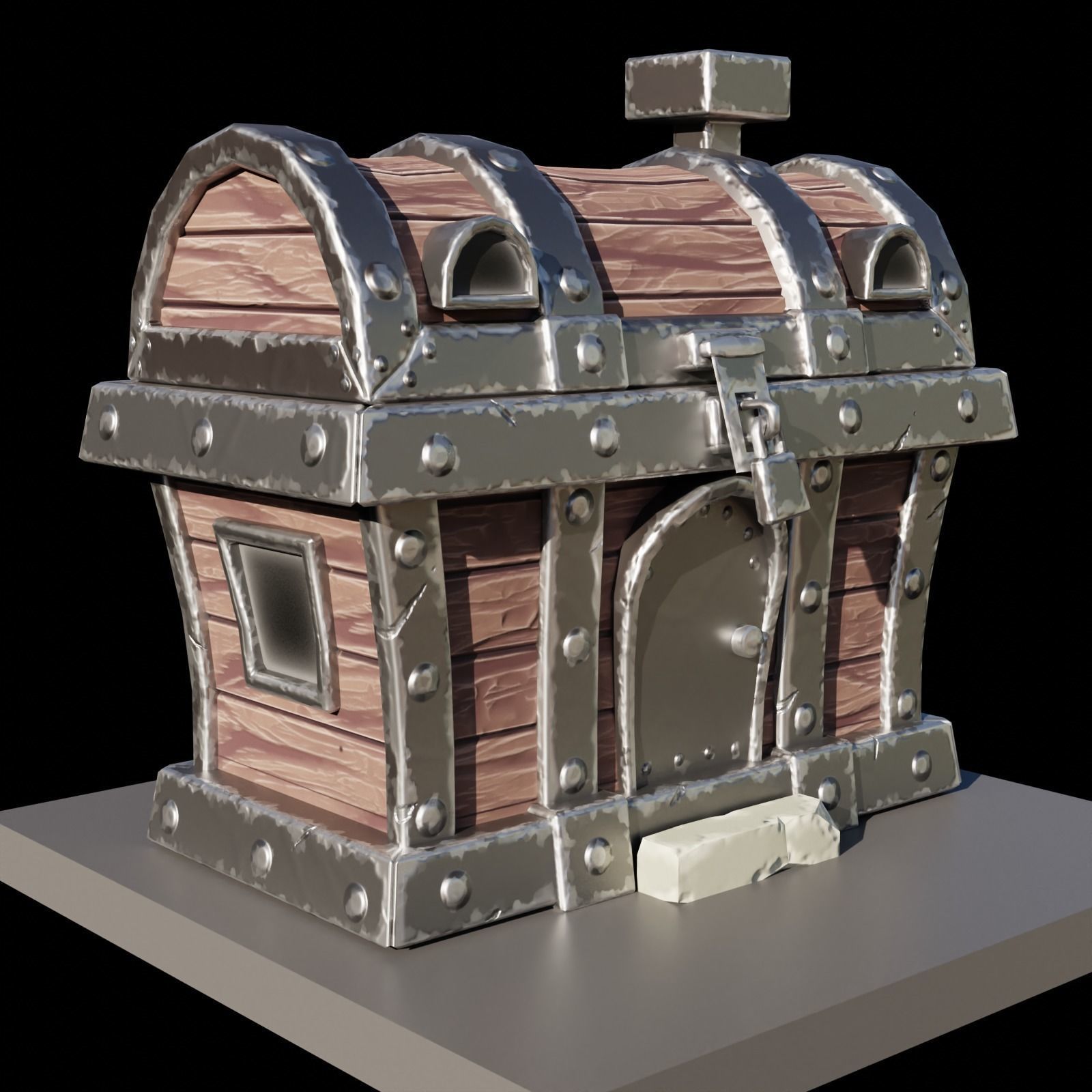 3D model Stylized chest house VR / AR / low-poly | CGTrader