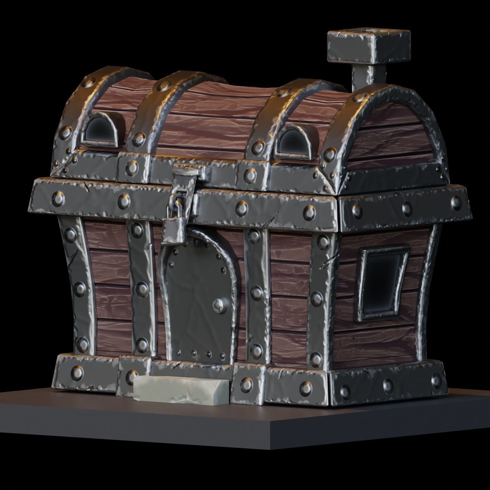 3D model Stylized chest house VR / AR / low-poly | CGTrader