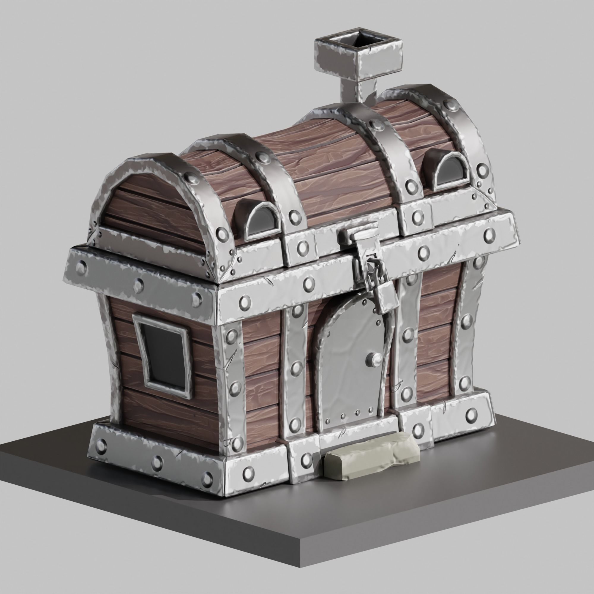 3D model Stylized chest house VR / AR / low-poly | CGTrader