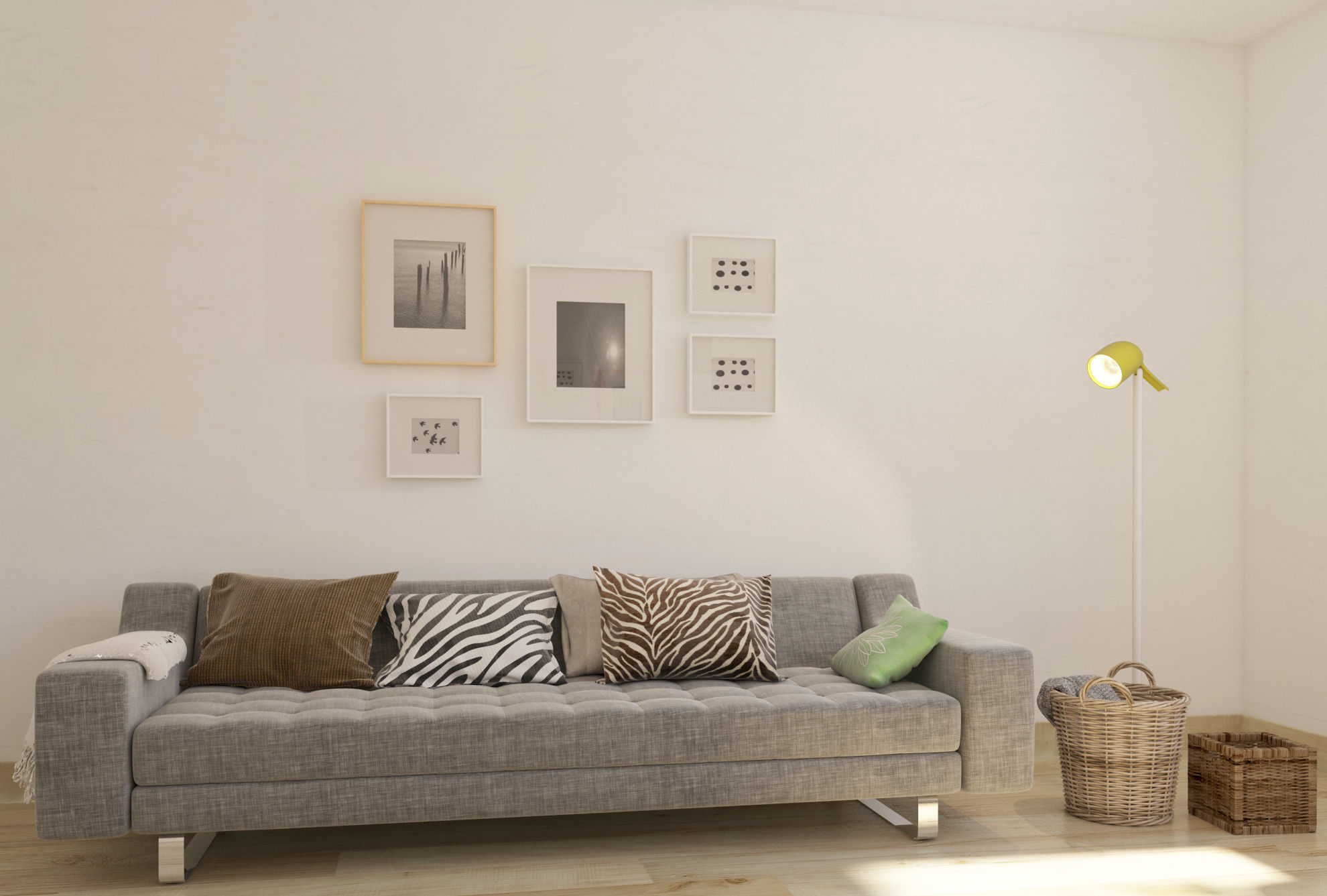 3D model Highly detailed living room interior scene 3d model VR / AR ...