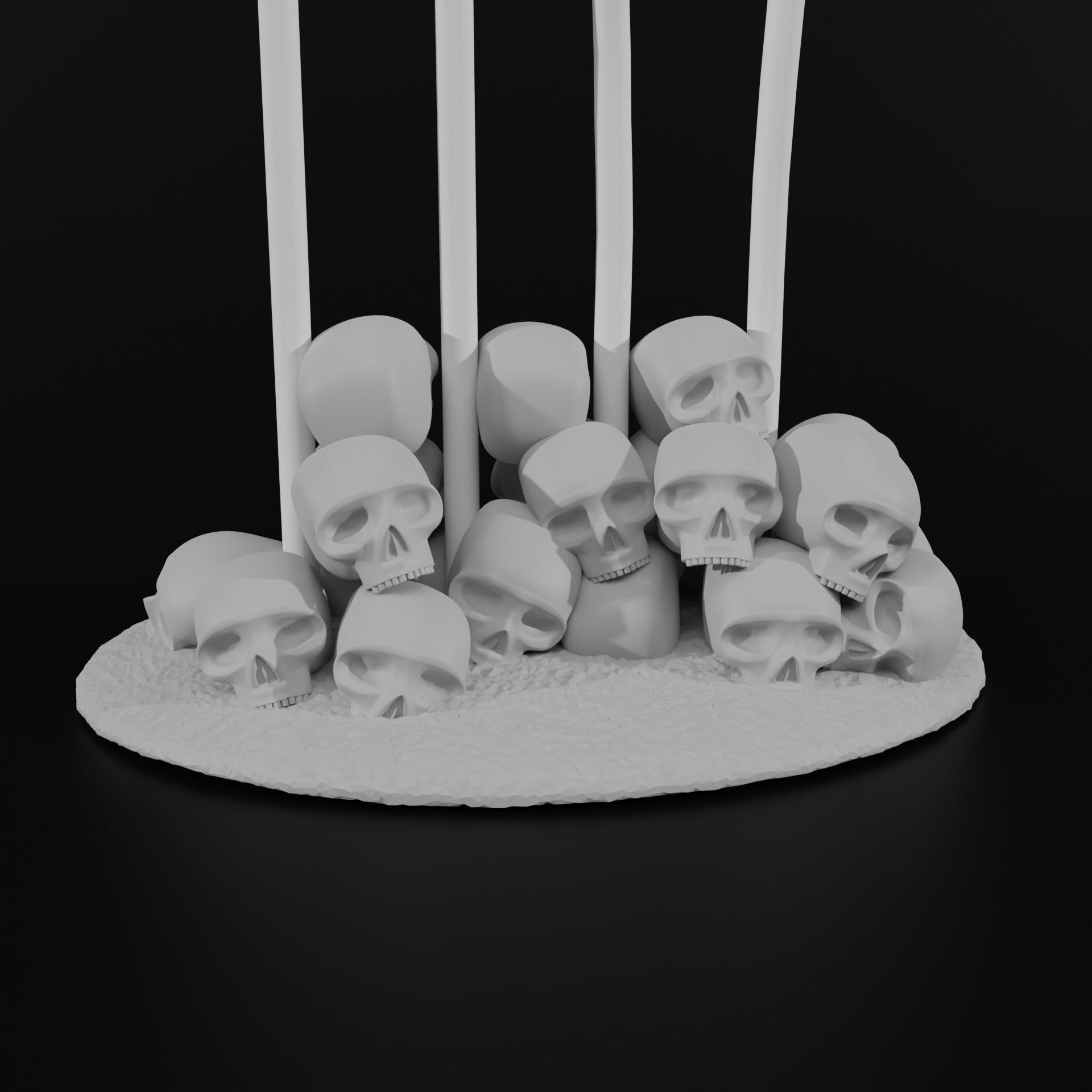 wall of skulls with spikes warhammer 40k terrain 3d model 3D model 3D ...
