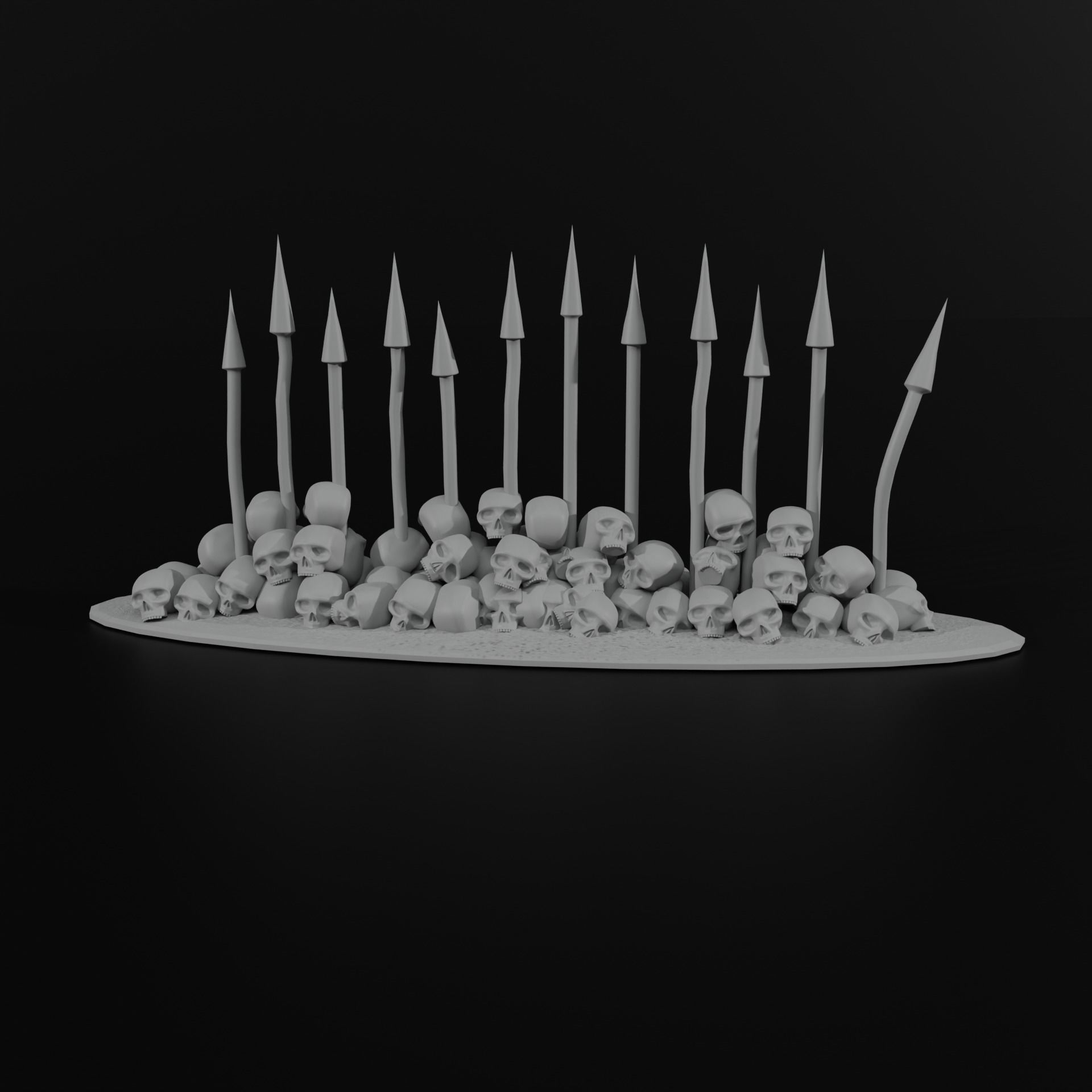 wall of skulls with spikes warhammer 40k terrain 3d model 3D model 3D ...