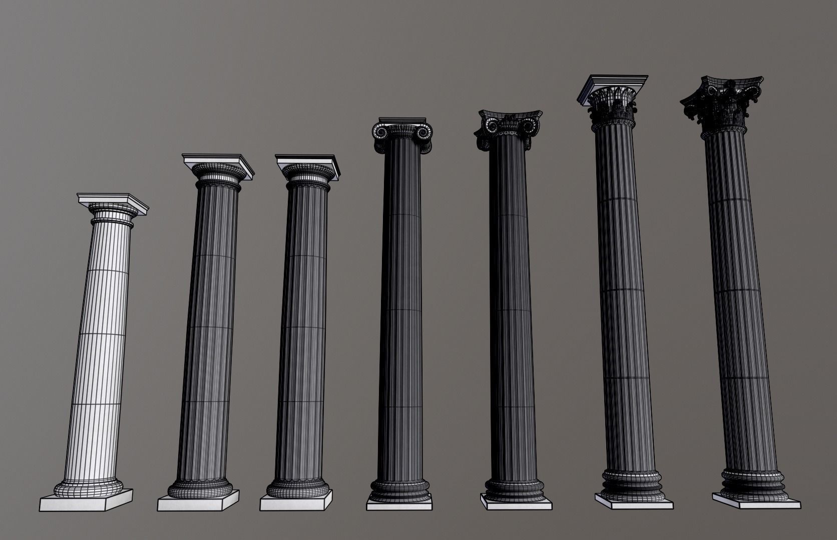 3D model Columns of Classical Architectural Orders VR / AR / low-poly | CGTrader