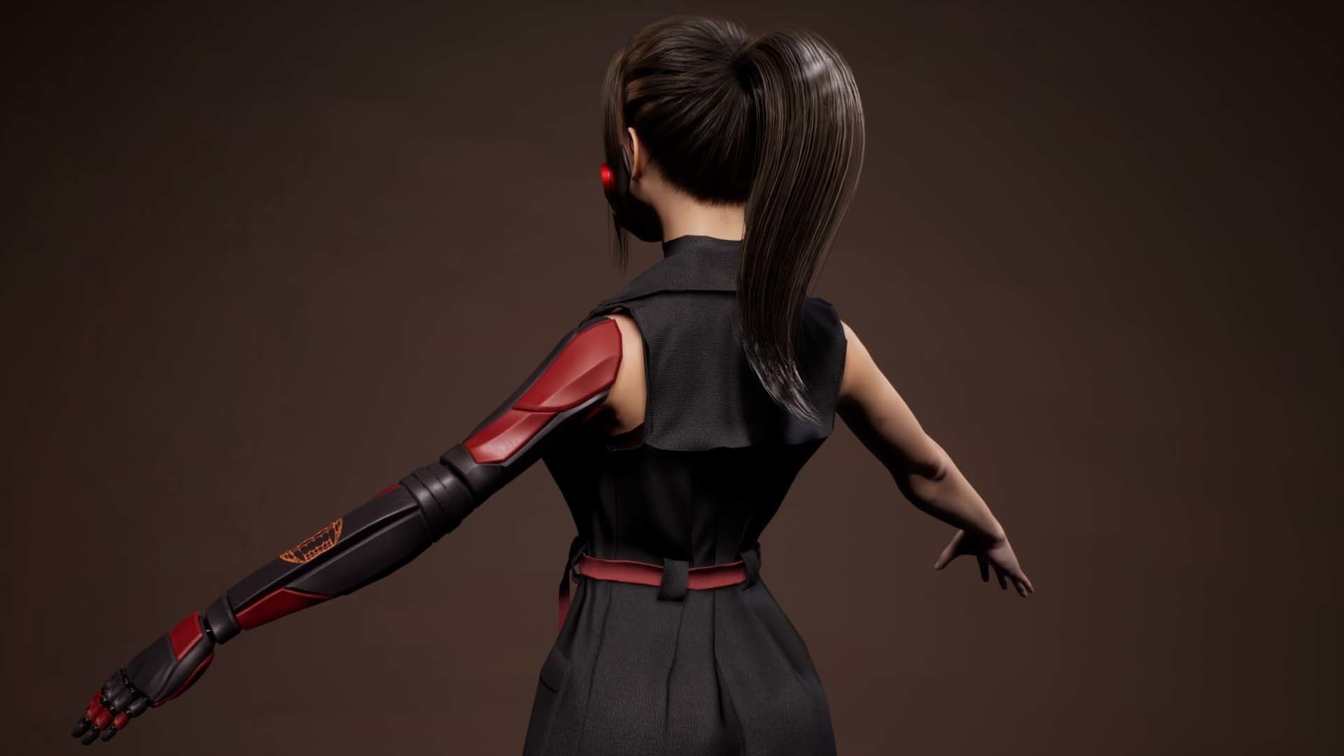 3D model Cyberpunk Girl VR / AR / low-poly | CGTrader