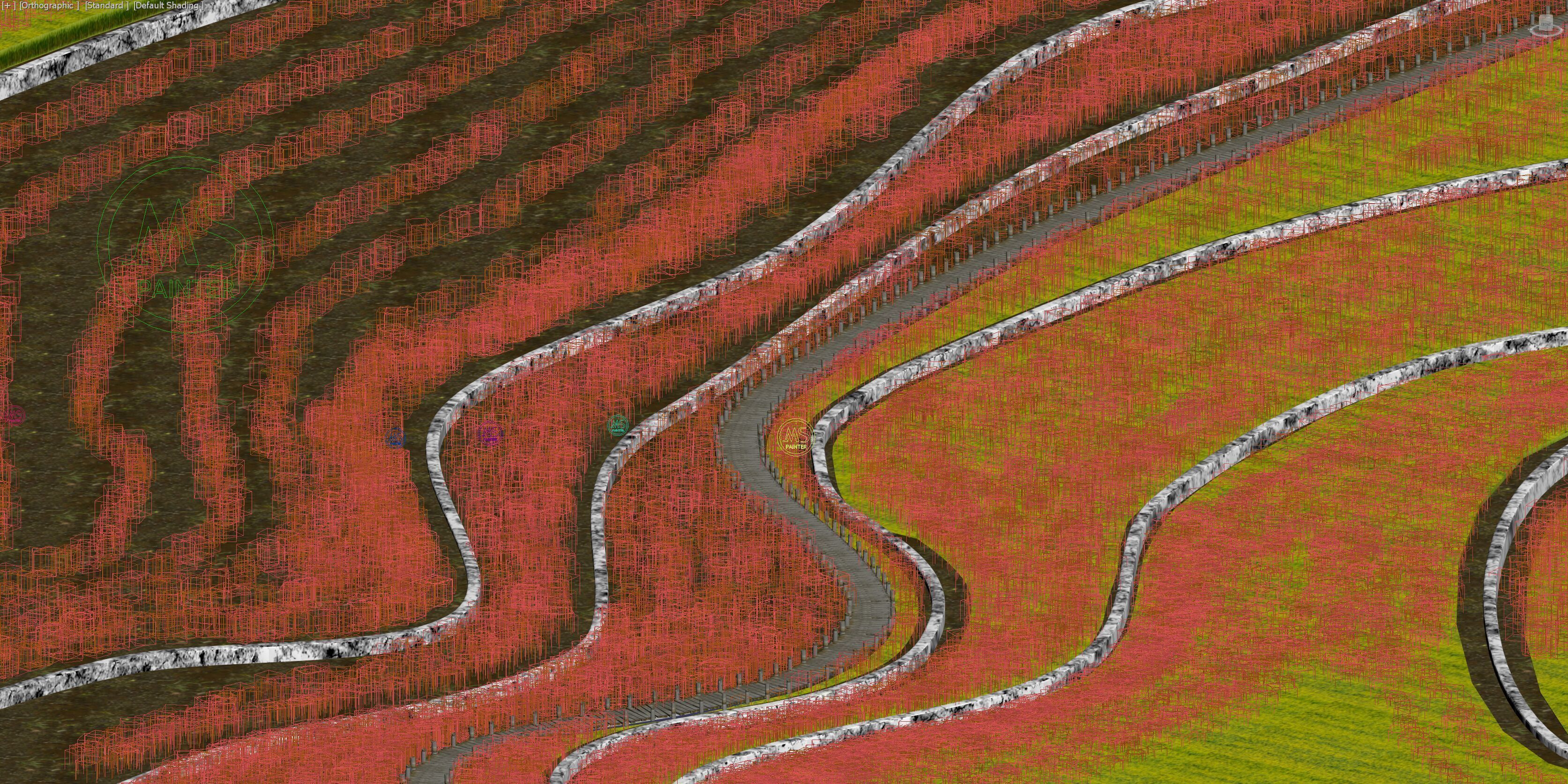 Paddy fields Rice wheat crops meter Terraced fields 3D model | CGTrader