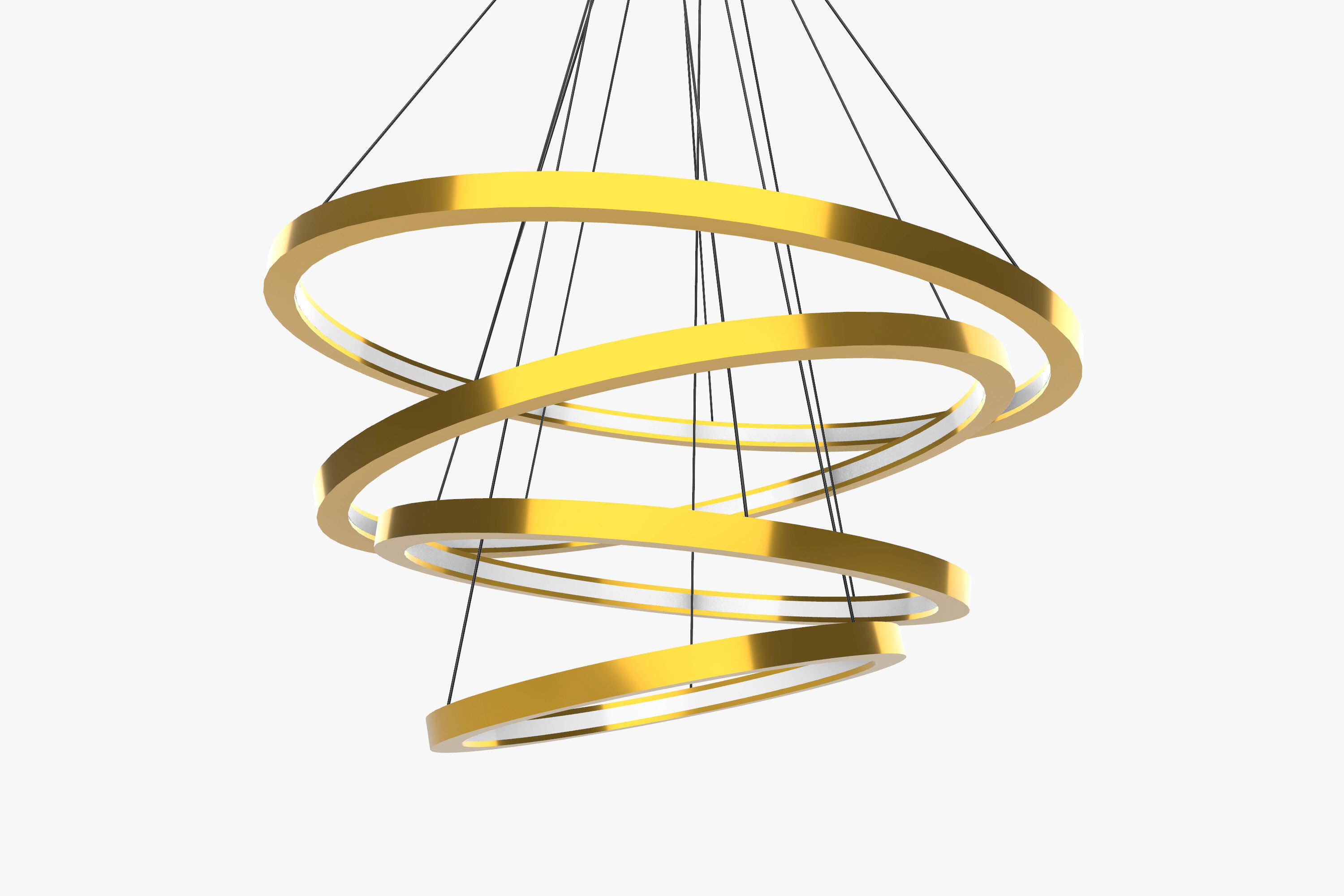 Golden Circles Chandelier 3D model | CGTrader