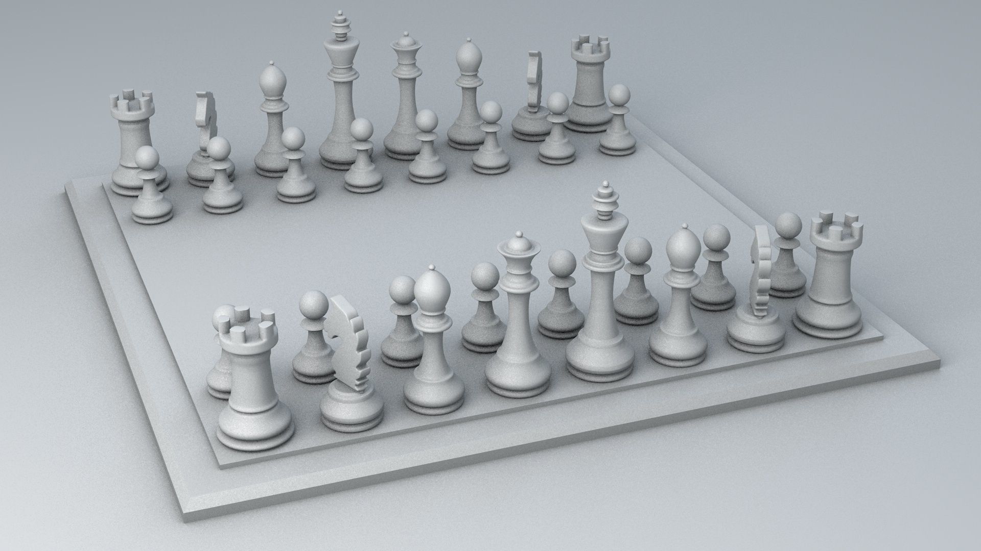 3D model Chess board with pieces VR / AR / low-poly | CGTrader