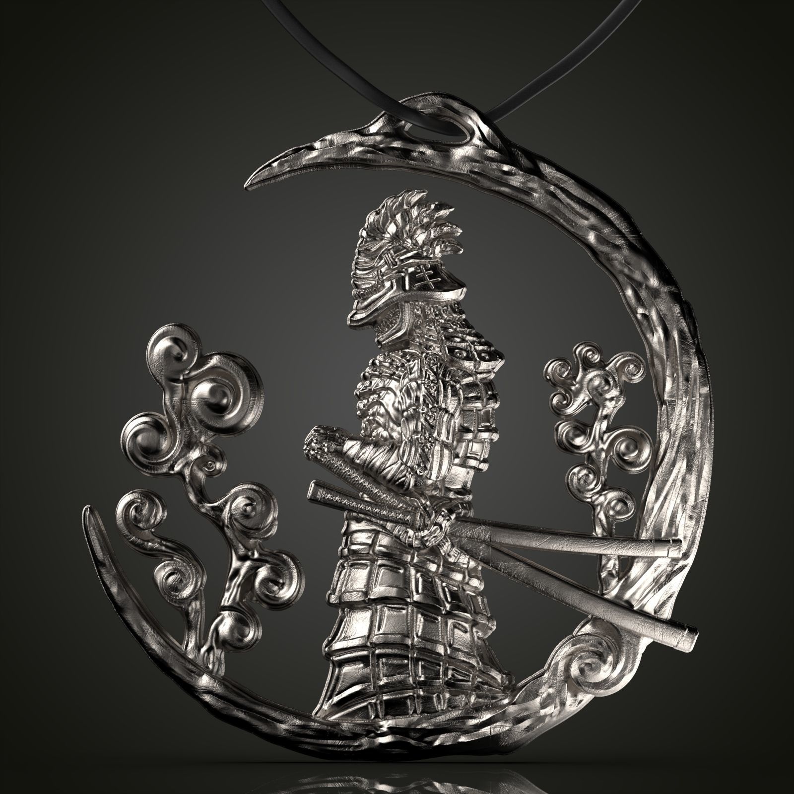 Samurai Oni Pendant 3D model 3D printable | CGTrader